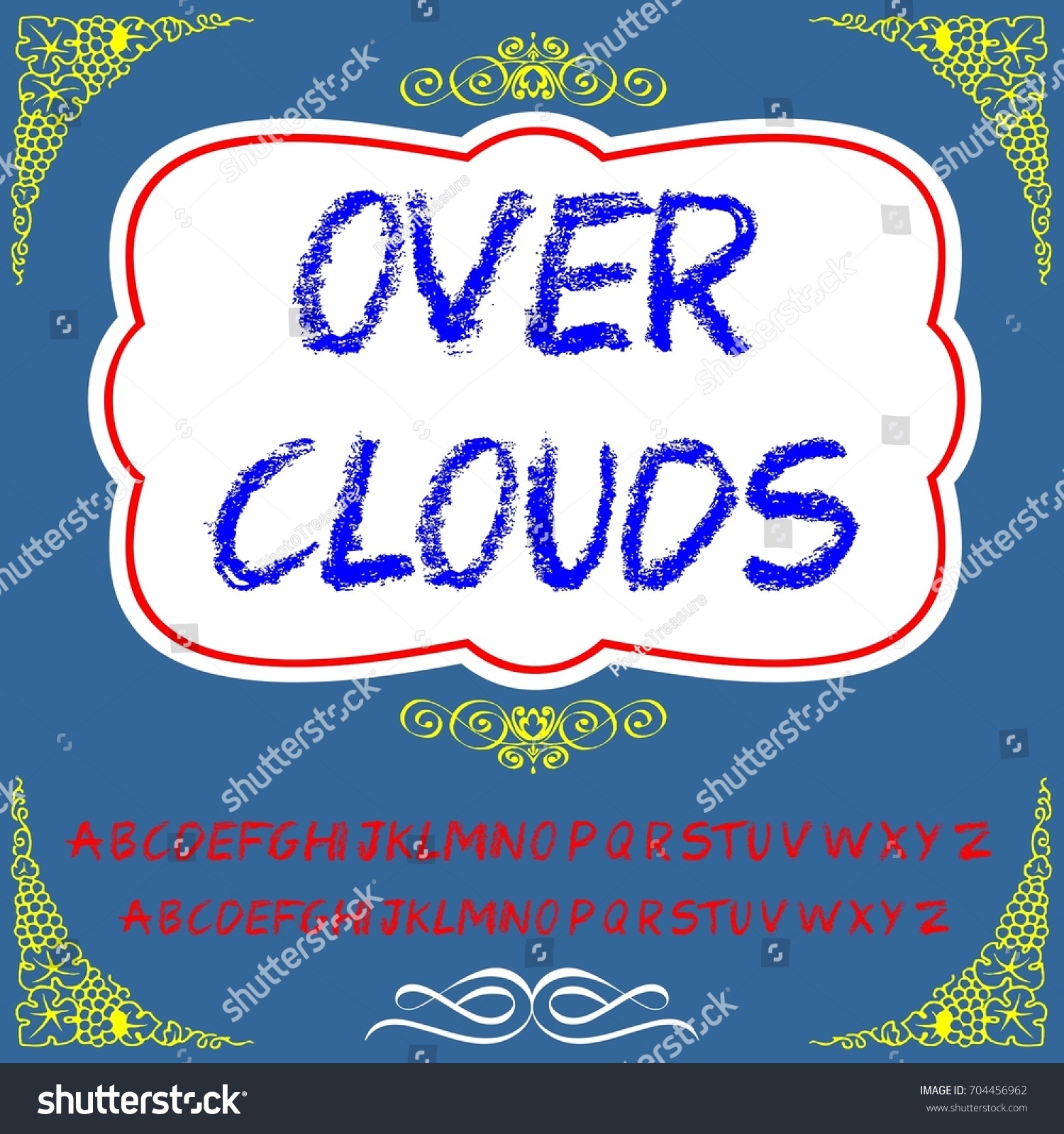 Handcrafted Over Clouds Vector Script Calligraphy Stock Vector (Royalty ...