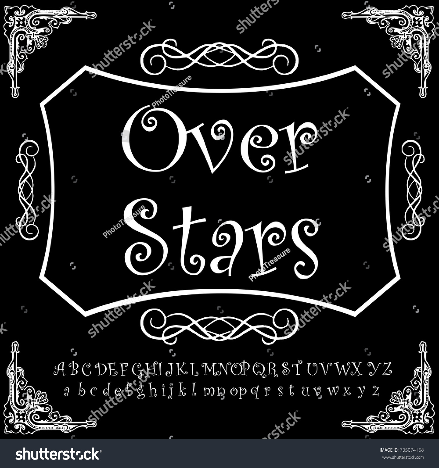 Handcrafted Over Stars Vector Script Calligraphy Stock Vector (Royalty ...