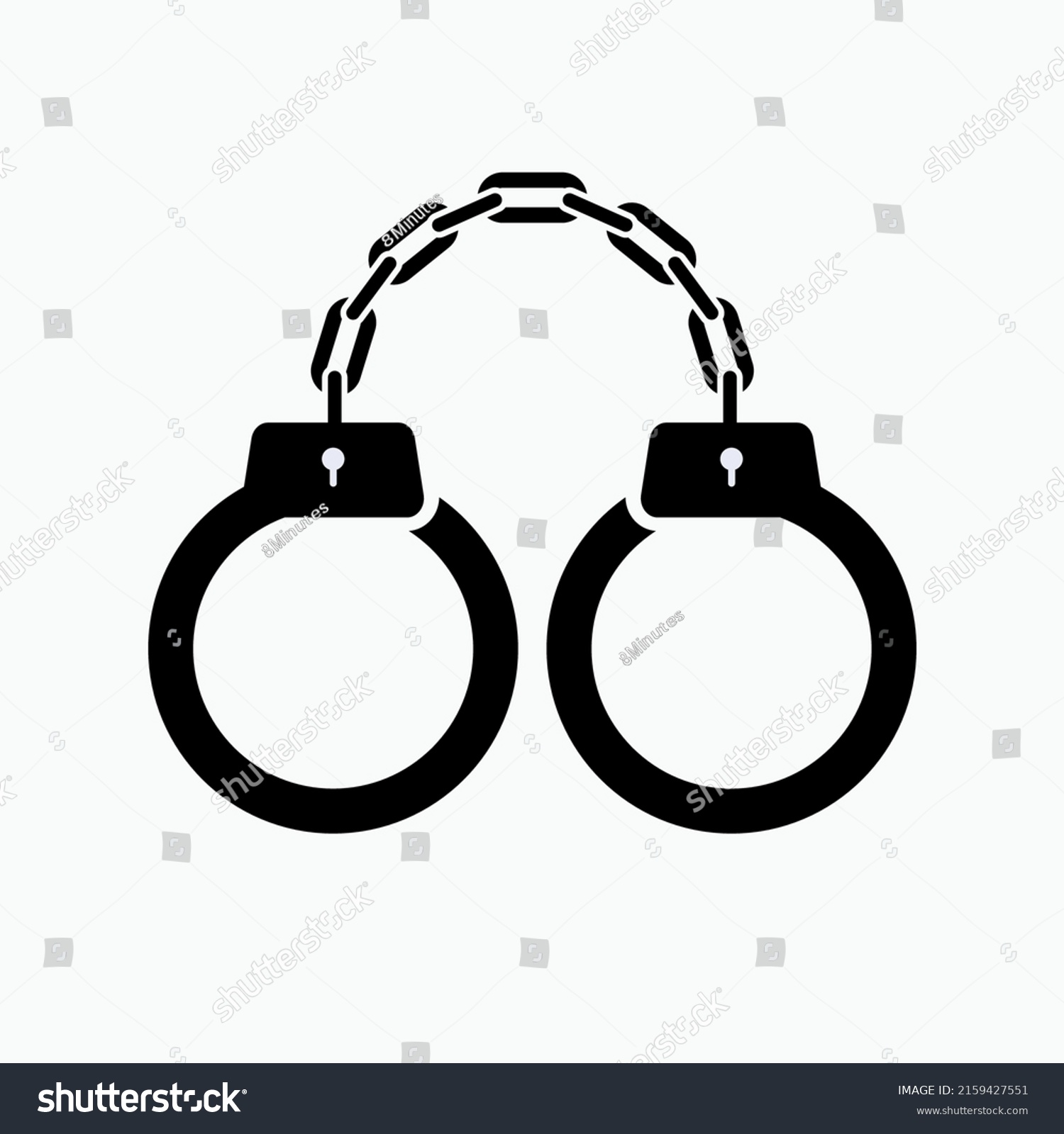 Handcuff Icon Manacle Symbol When Arrested Stock Vector (Royalty Free ...