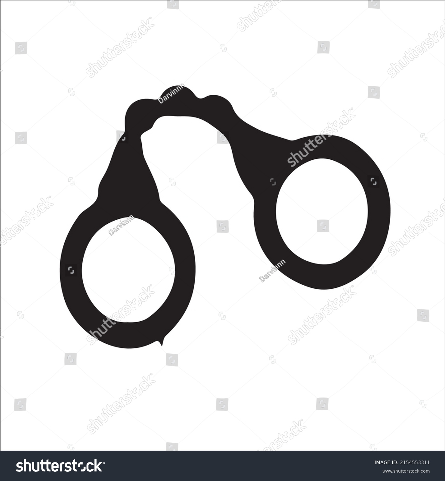 Handcuff Icon Vector Black White Stock Vector (Royalty Free) 2154553311 ...