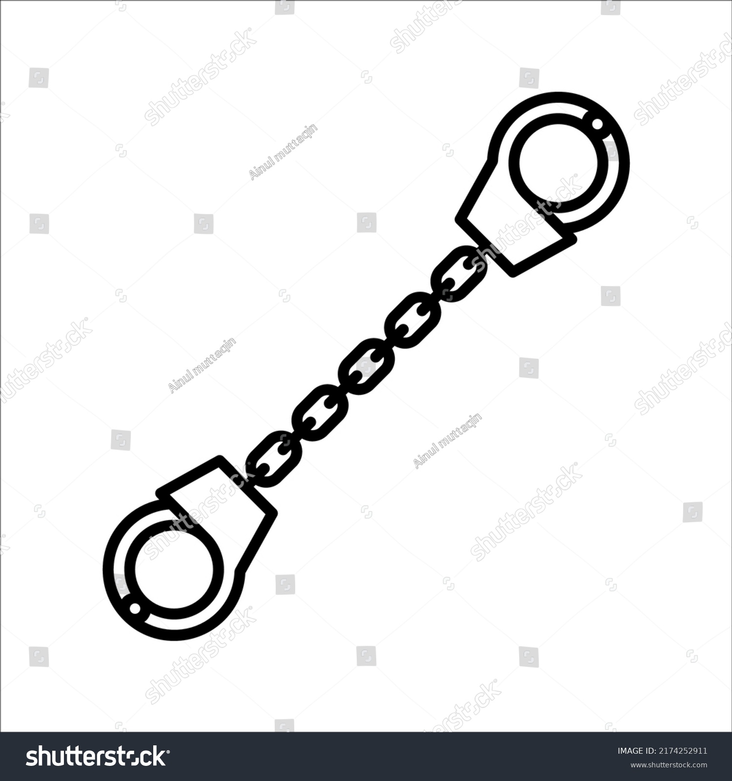 Handcuff Icon Vector Illustration On White Stock Vector Royalty Free 2174252911 Shutterstock