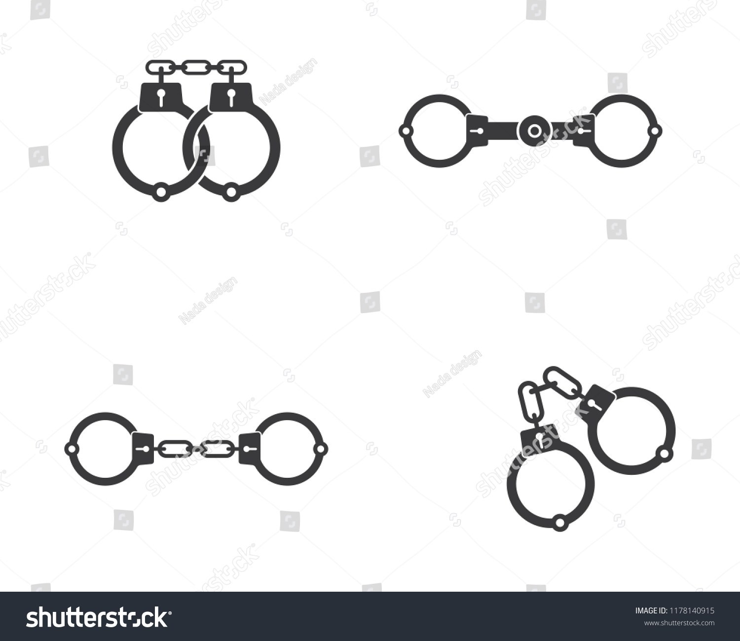Handcuff Logo Icon Stock Vector (Royalty Free) 1178140915