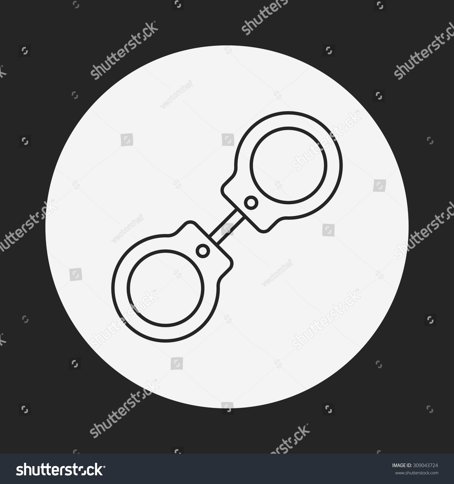Handcuffs Line Icon Stock Vector (Royalty Free) 309043724 | Shutterstock