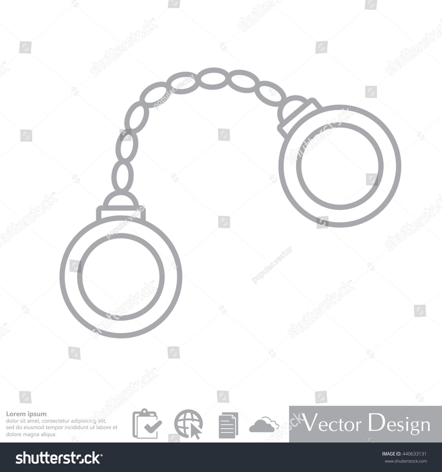 Handcuffs Line Icon Stock Vector (Royalty Free) 440633131 | Shutterstock