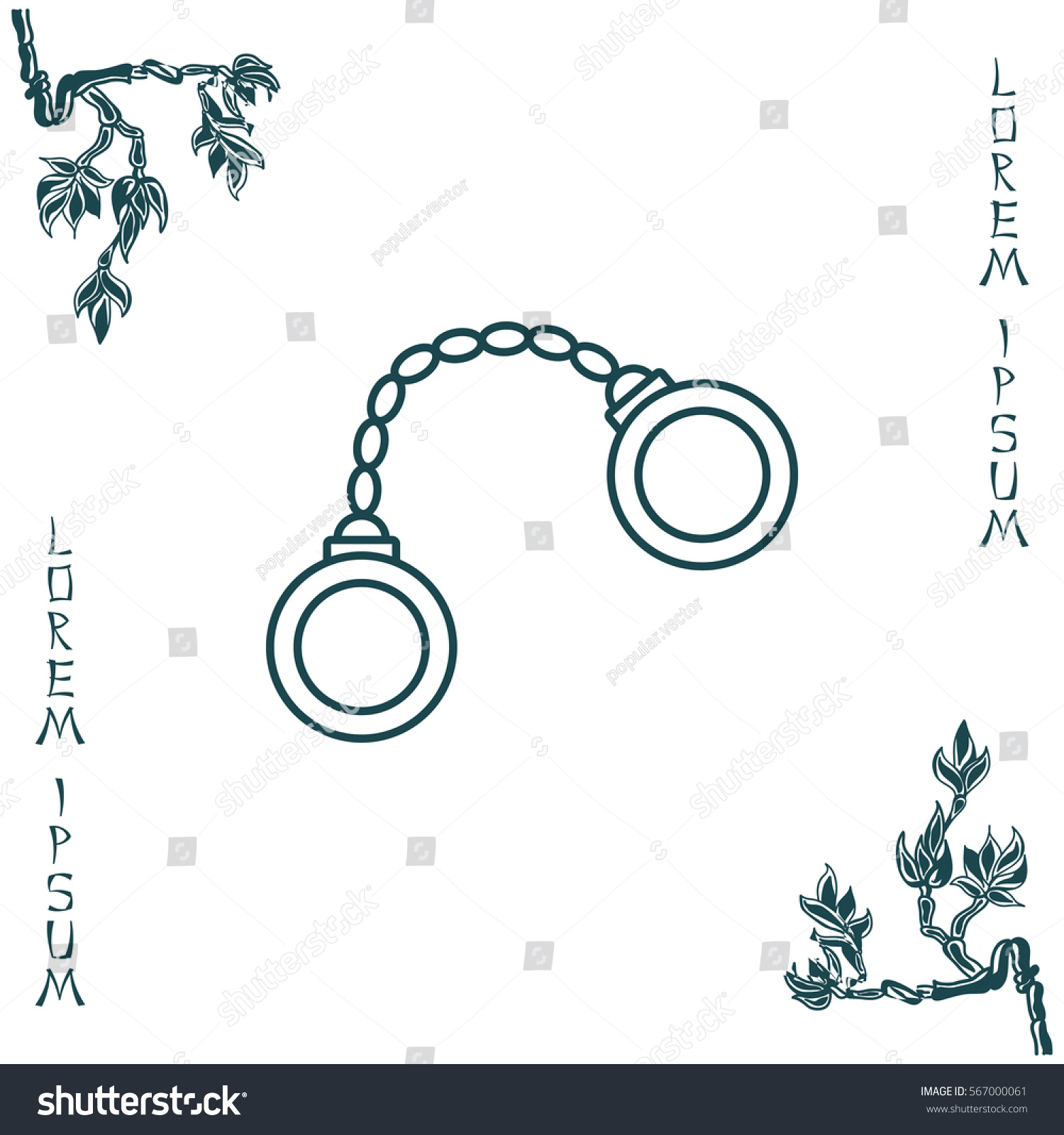 Handcuffs Line Icon Stock Vector (Royalty Free) 567000061 | Shutterstock