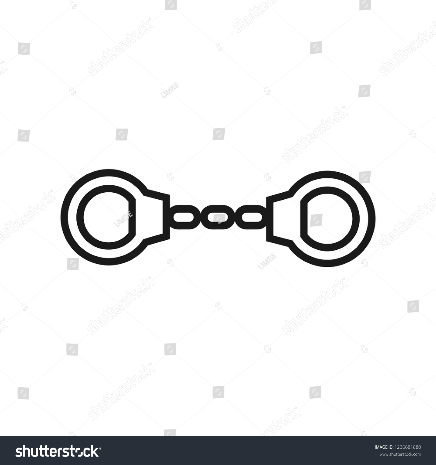 Handcuffs Outline Vector Isolated On White Stock Vector (Royalty Free ...