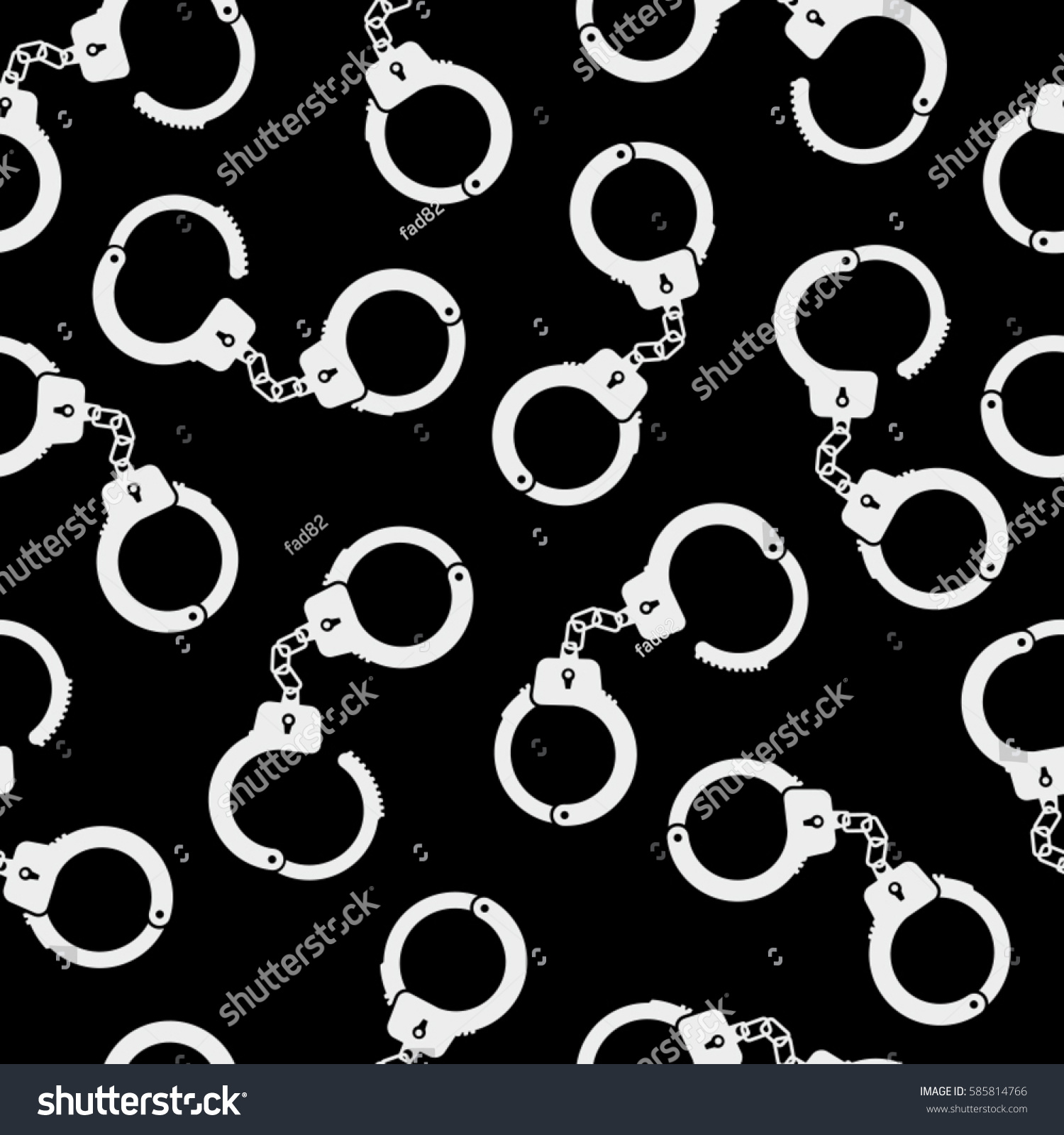 Handcuffs Seamless Pattern Background Stock Vector (Royalty Free) 585814766