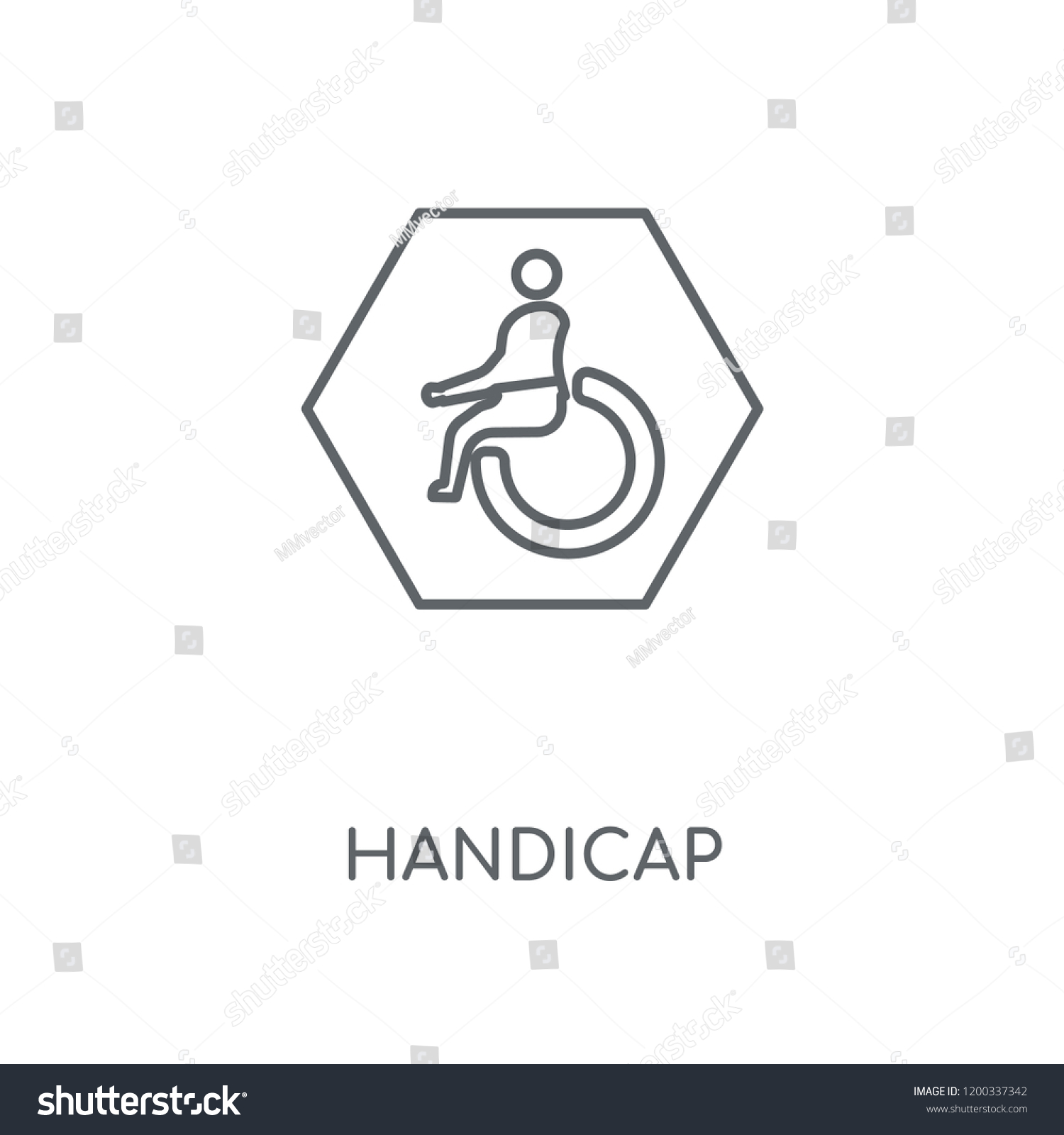 Handicap Linear Icon Handicap Concept Stroke Stock Vector (Royalty Free ...