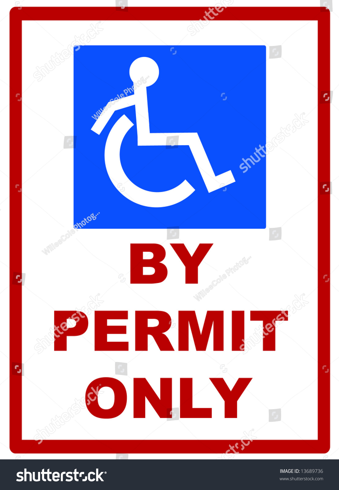 Handicap Parking By Permit Only Sign: เวกเตอร์สต็อก (ปลอดค่าลิขสิทธิ์ ...