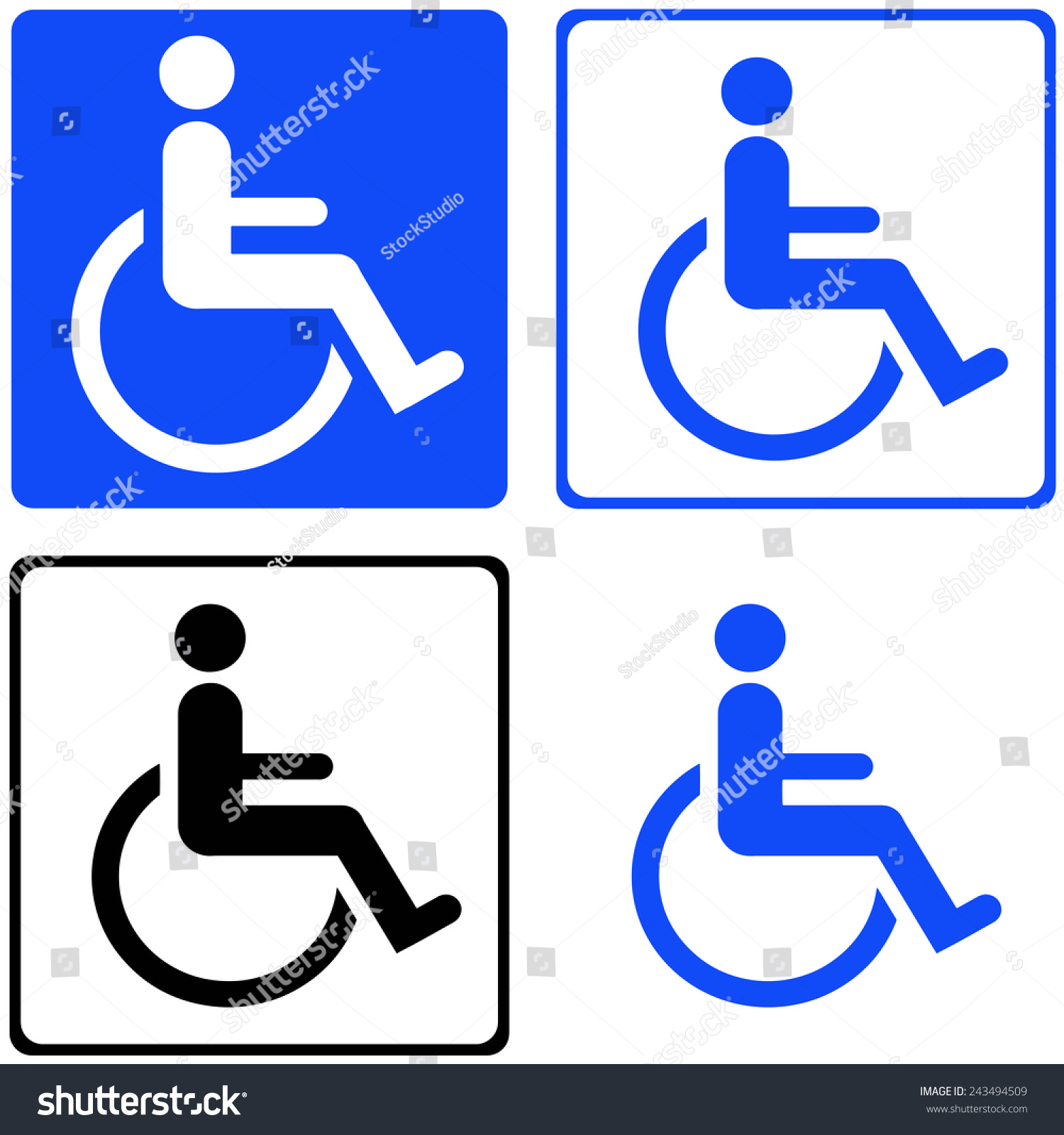 Handicap Signs Stock Vector (Royalty Free) 243494509 | Shutterstock