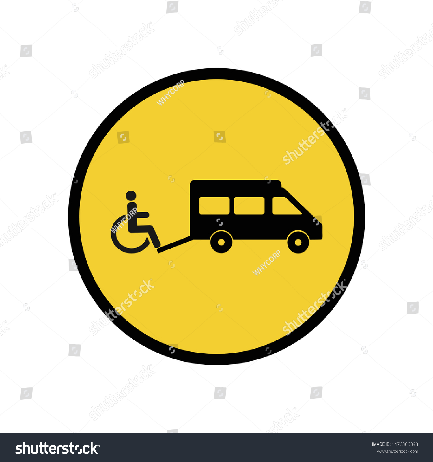 Handicap Van Parking Sign Vector Stock Vector (Royalty Free) 1476366398