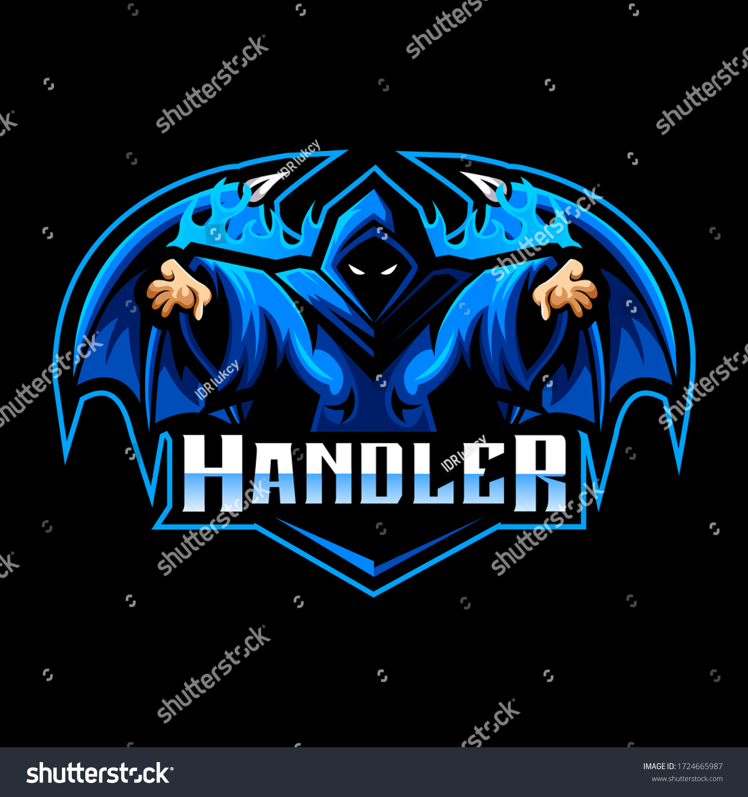 Handler God Concept Mascot Logo Stock Vector (Royalty Free) 1724665987