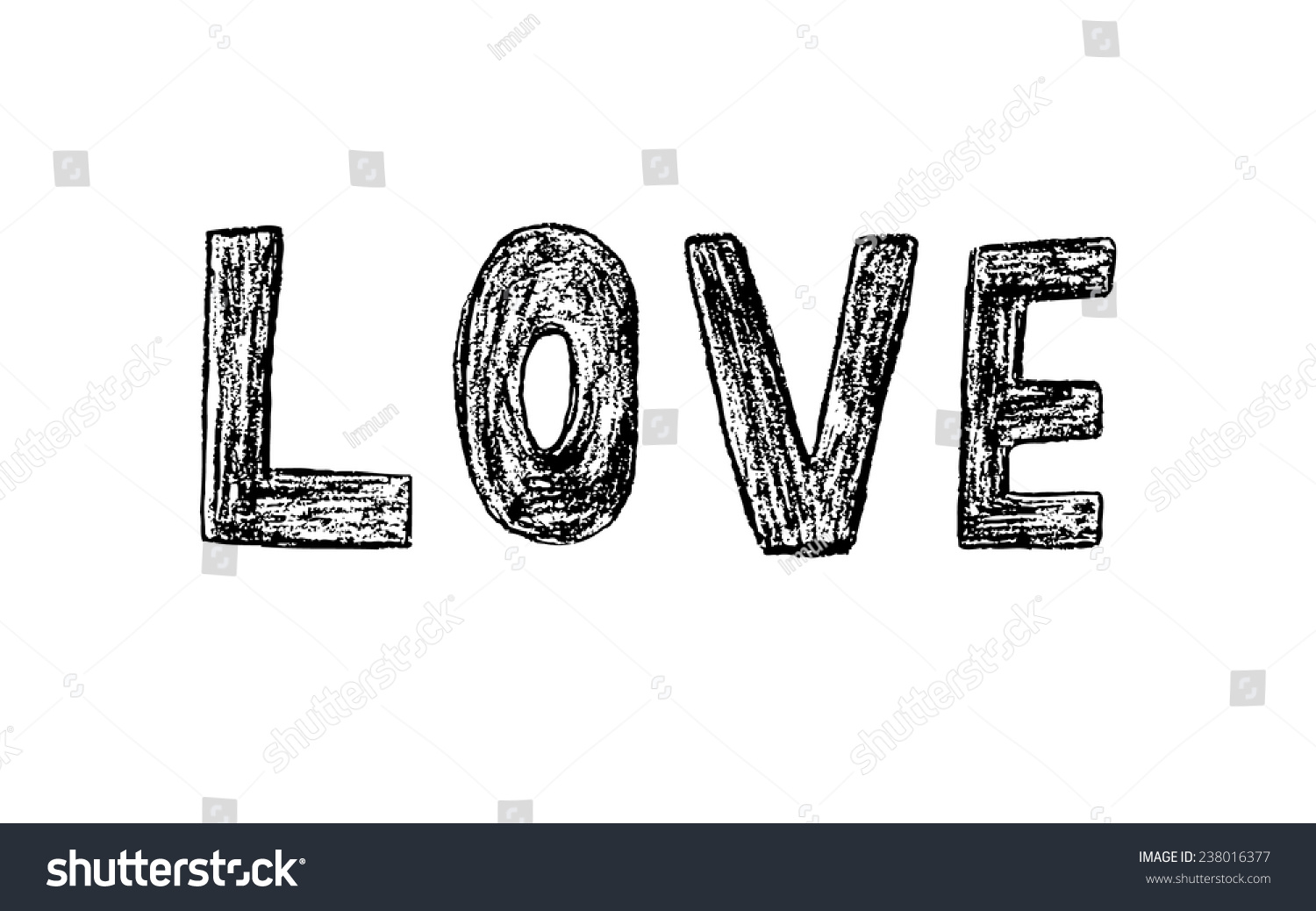 Handmade Love Word Vector: vector de stock (libre de regalías ...