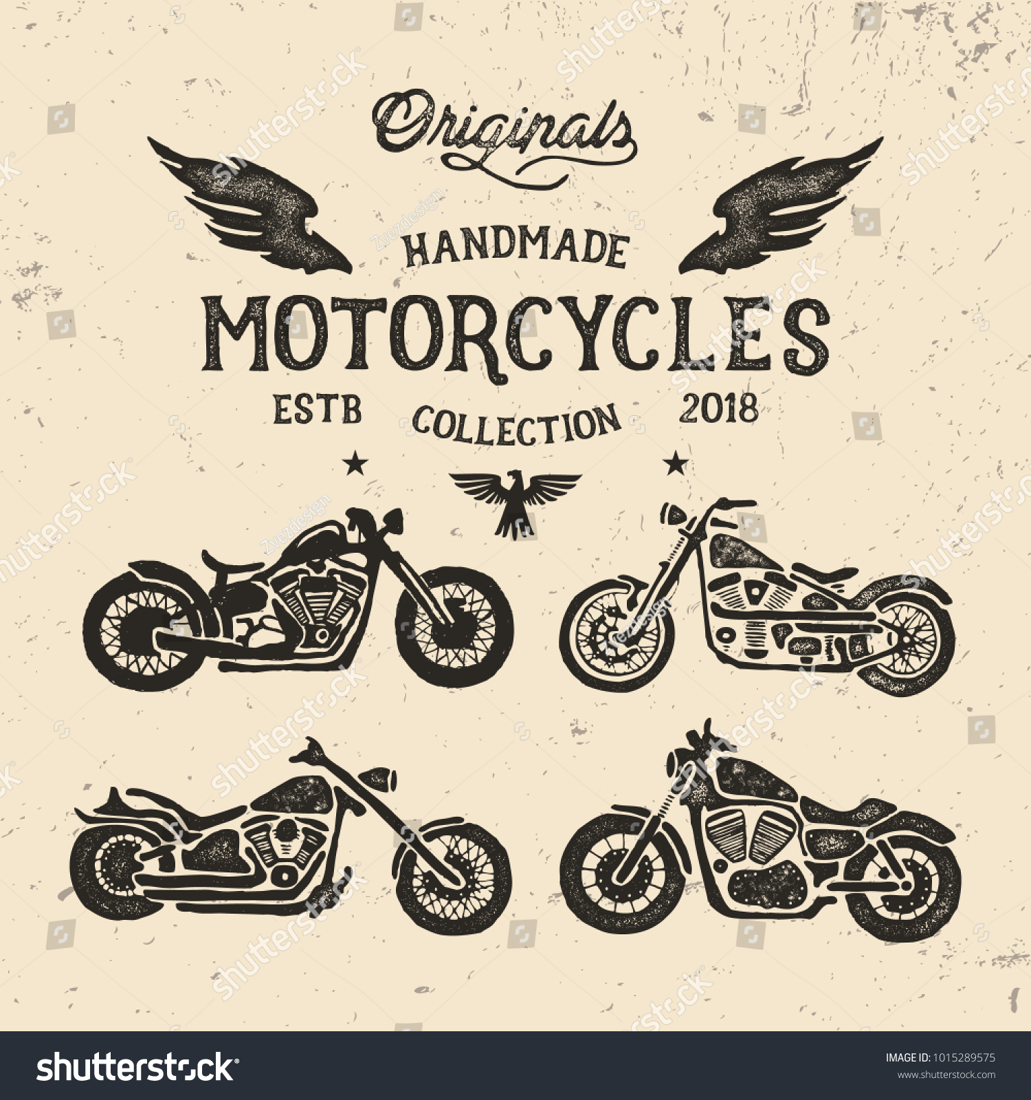 Handmade Motorcycles Collection Vector Stock Vector (Royalty Free ...