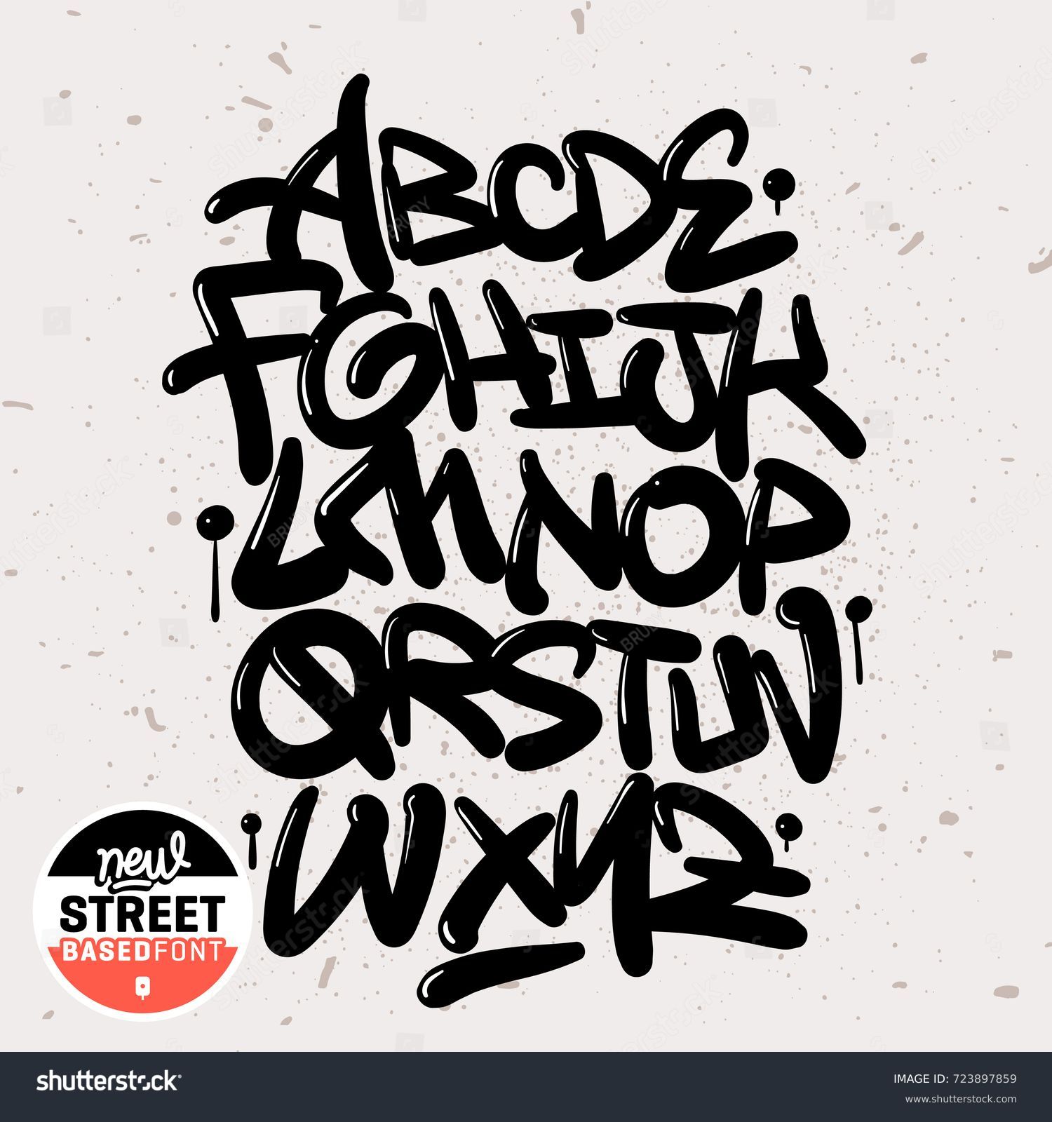Handmade Street Font Pattern Stock Vector (Royalty Free) 723897859