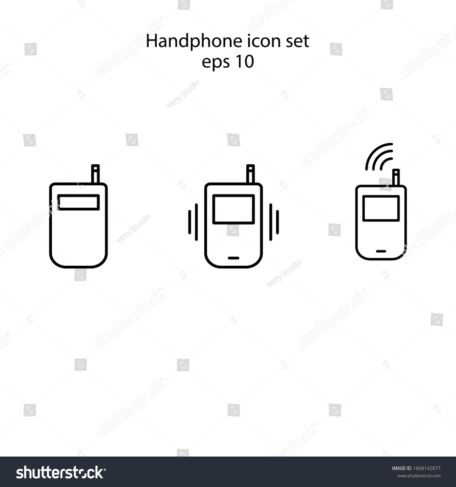 Handphone Icon Set Phone Vector Stock Vector (Royalty Free) 1604142877 ...