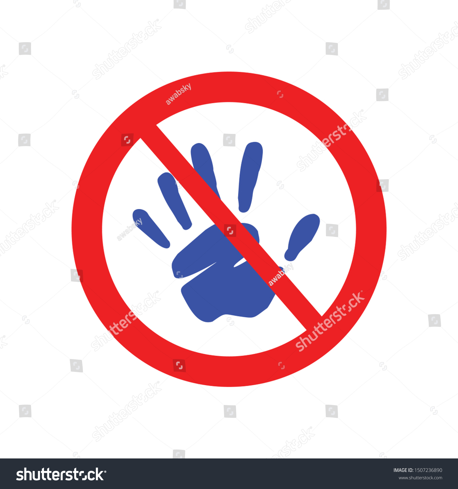 Handprint Vector Stop Symbol Icon Stock Vector (Royalty Free ...