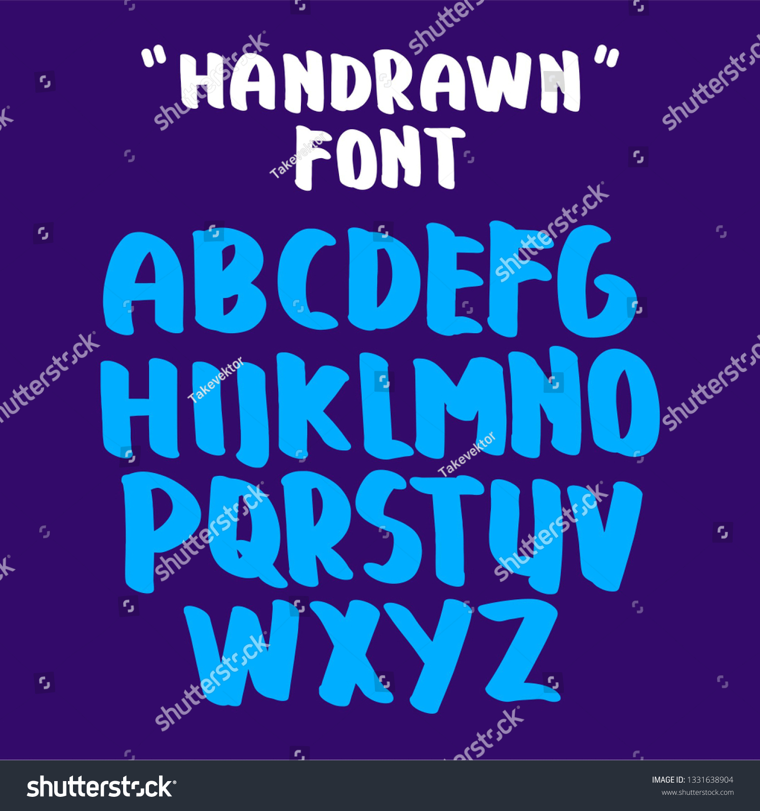 Handrawn Font Vector Template: เวกเตอร์สต็อก (ปลอดค่าลิขสิทธิ์ ...