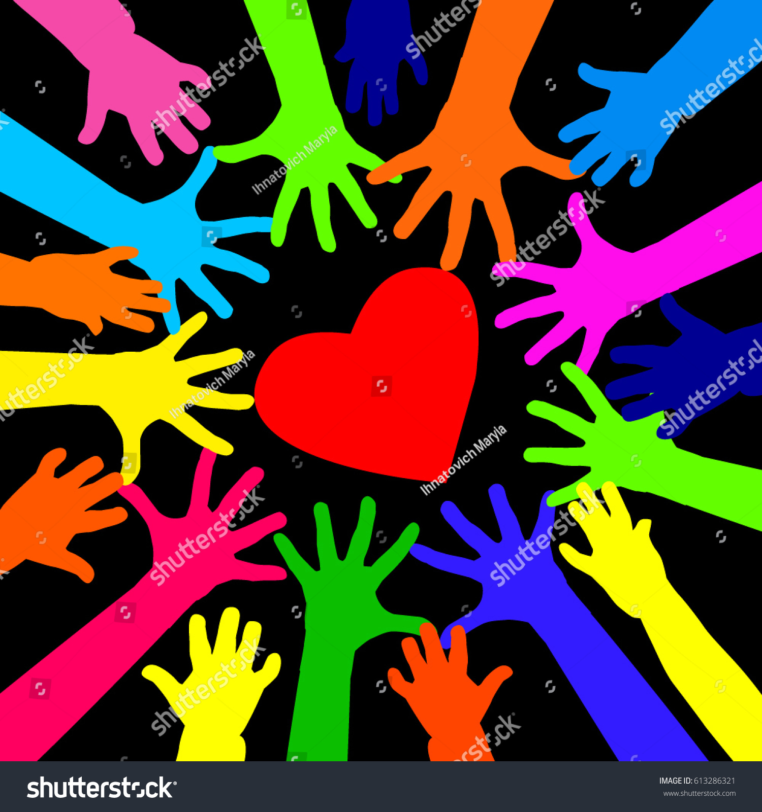 Hands Heart Vector Stock Vector (Royalty Free) 613286321 | Shutterstock