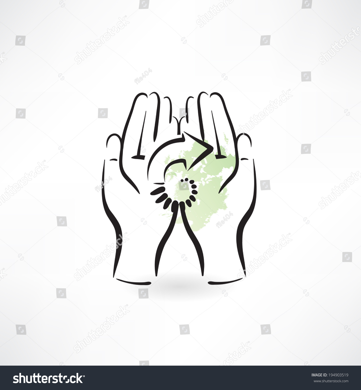 Hands Recycle Icon Stock Vector (Royalty Free) 194903519