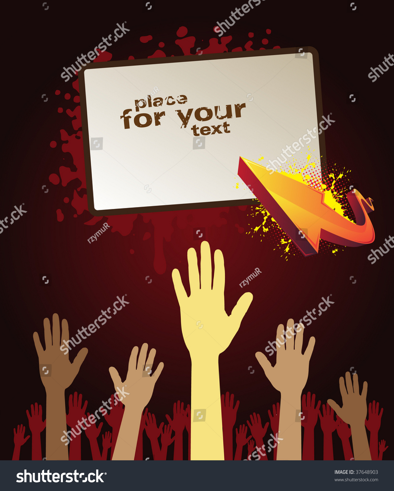 Hands Banner Arrow Stock Vector (Royalty Free) 37648903