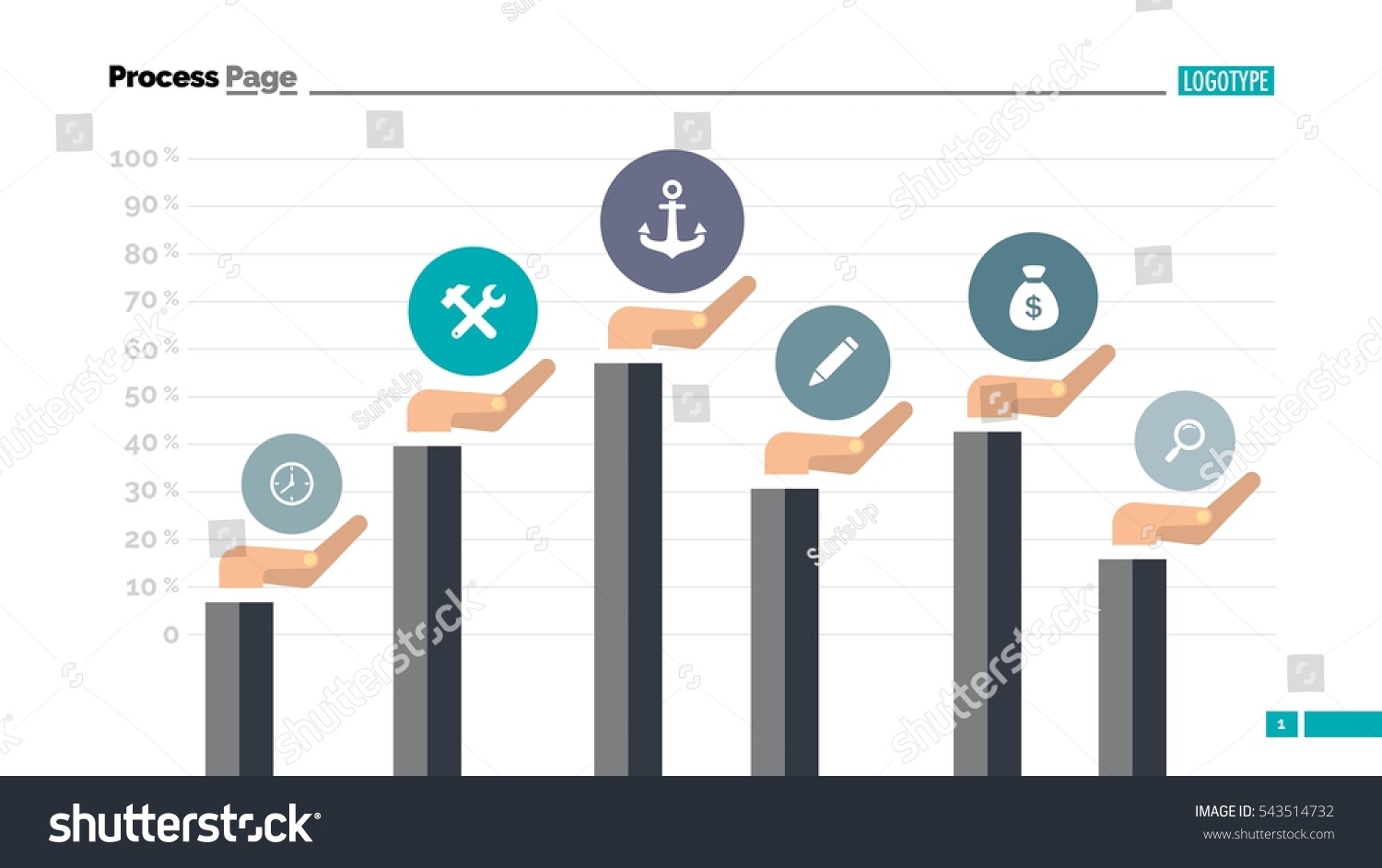Hands Bar Chart Infographic Slide Template Stock Vector (Royalty Free ...