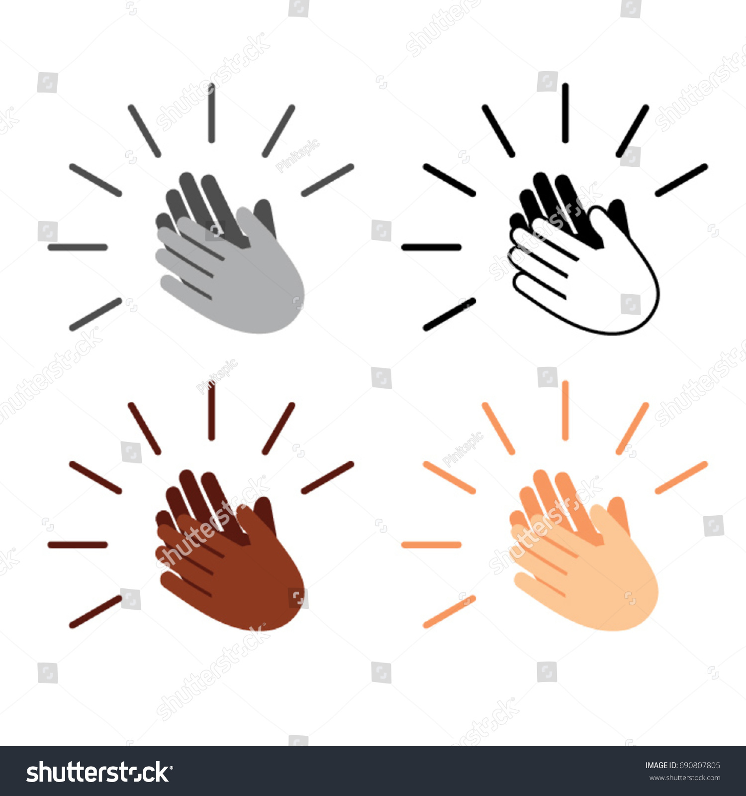 Hands Cheeringapplause Vector Clipart: vector de stock (libre de ...