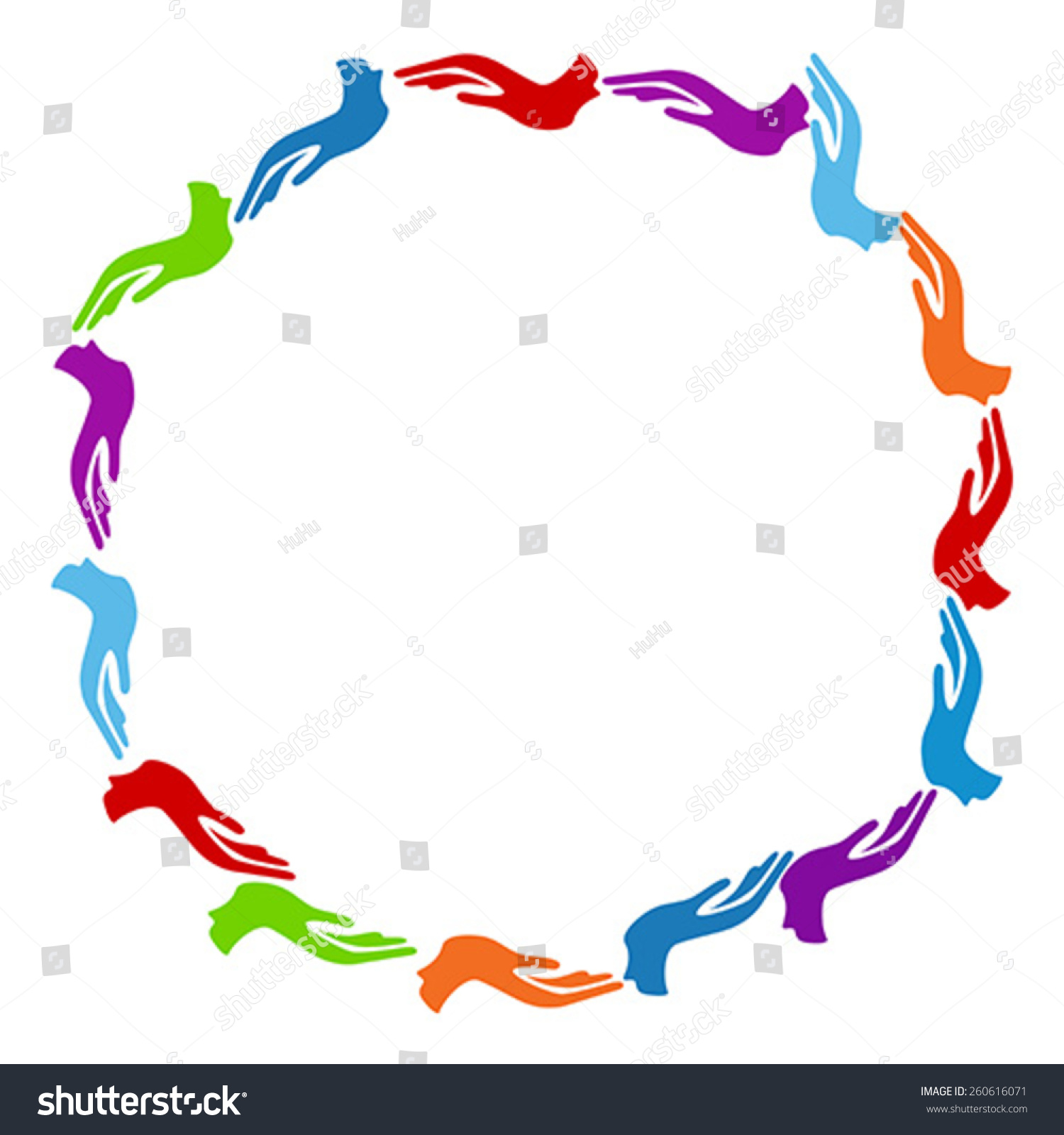 Hands Circle Stock Vector (Royalty Free) 260616071