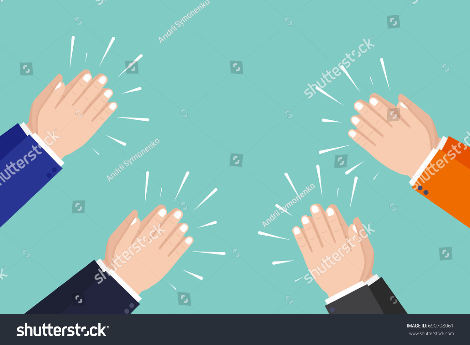Hands Clapping Applause Ovation Cheering Vector Stock Vector (Royalty ...