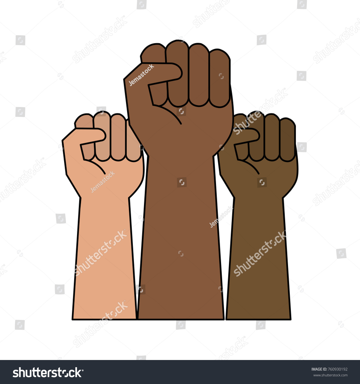 Hands Clenched Symbol Stock Vector (Royalty Free) 760930192 | Shutterstock