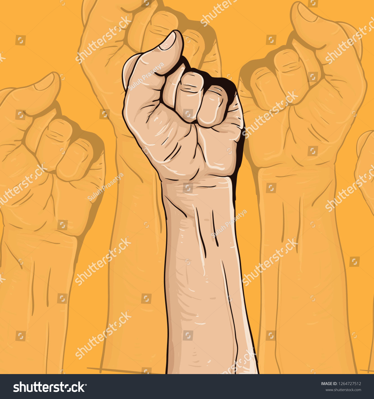 Hands Clenched Vektor Stock Vector (Royalty Free) 1264727512 | Shutterstock