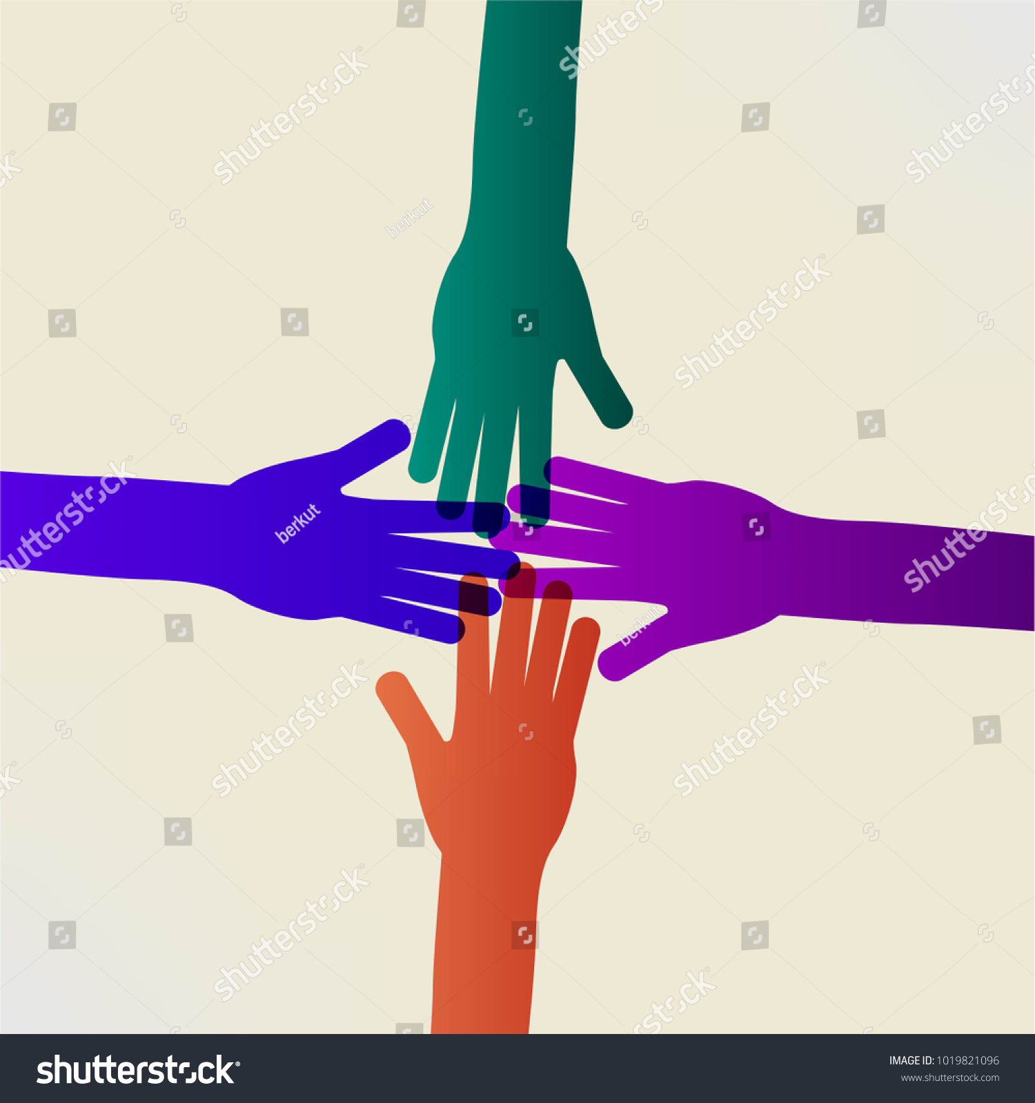 Hands Connecting Icon Stock Vector (Royalty Free) 1019821096 | Shutterstock