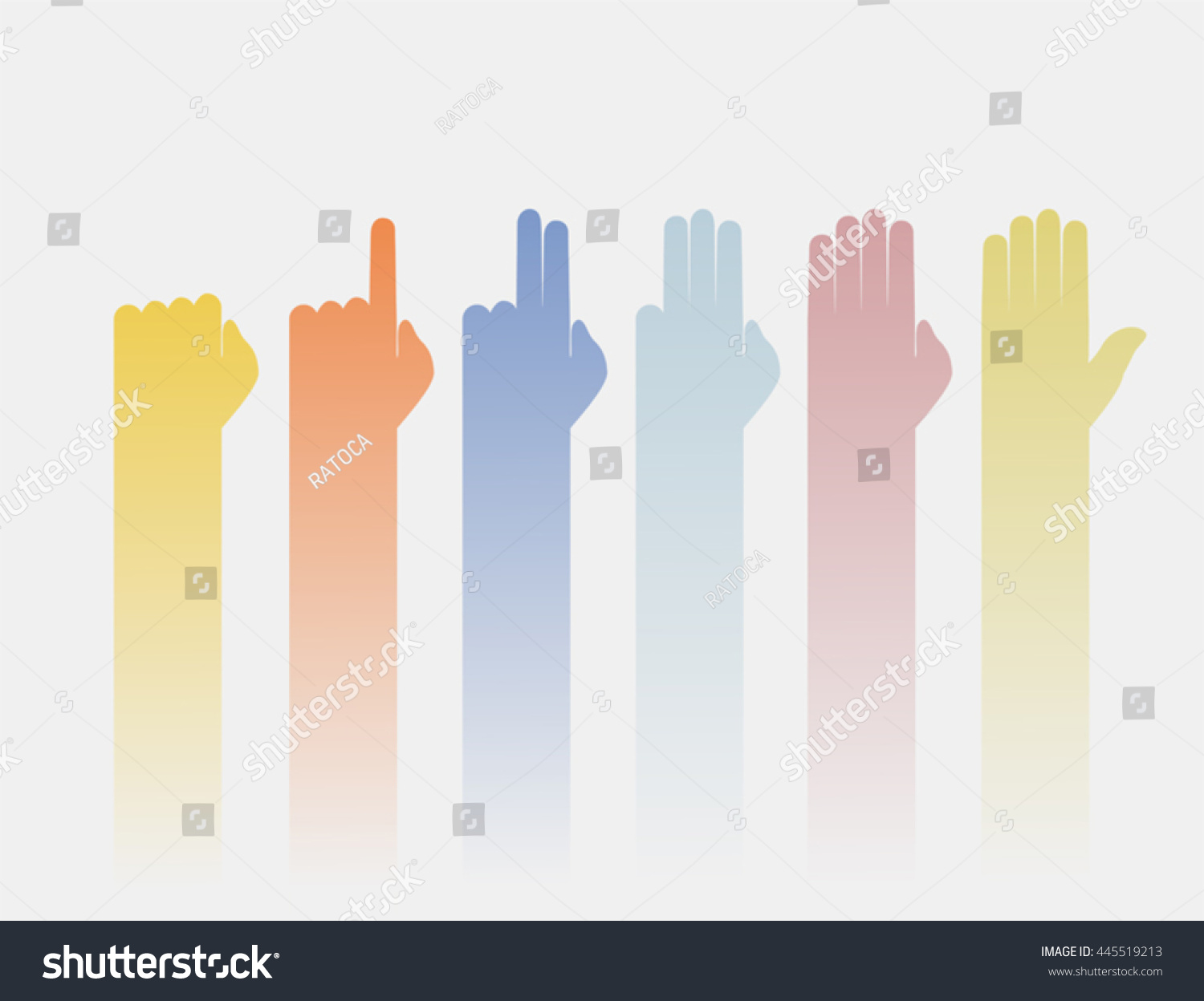 Hands Counting Symbol: vector de stock (libre de regalías) 445519213 ...