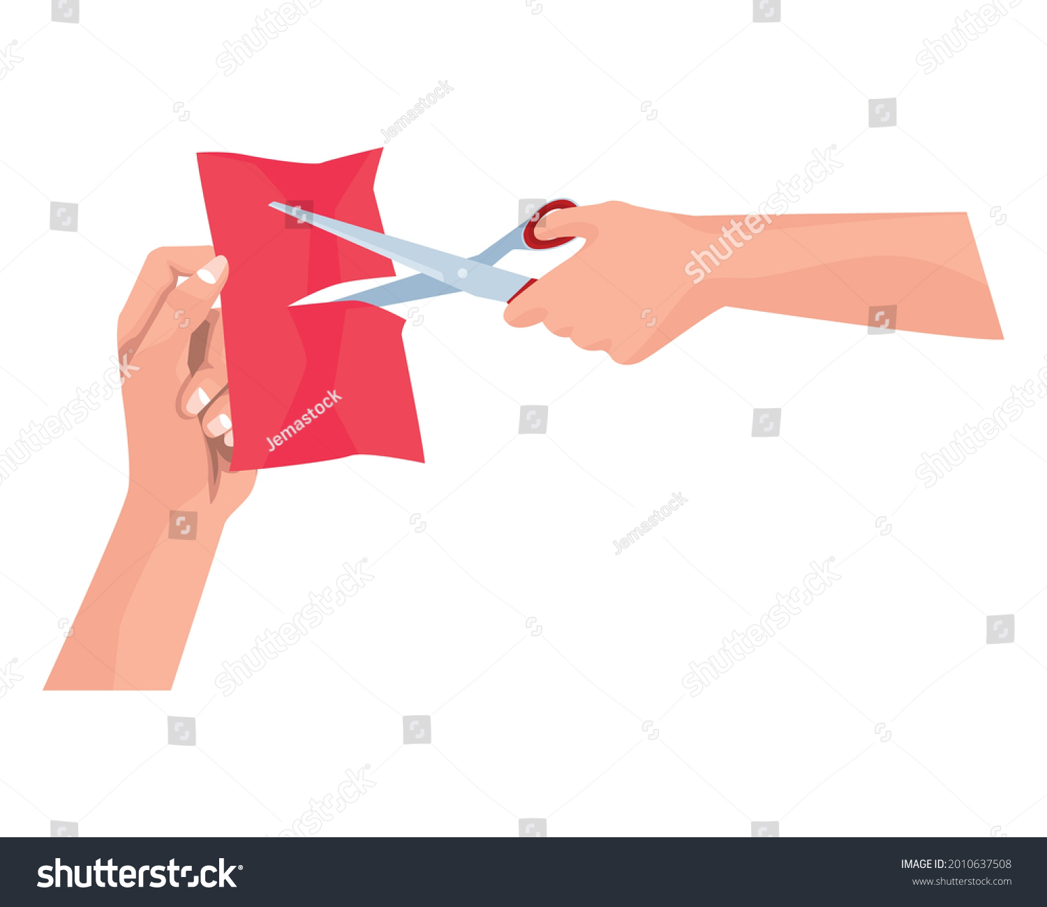 Hands Cutting Paper Craft Icon Stock Vector (Royalty Free) 2010637508 ...