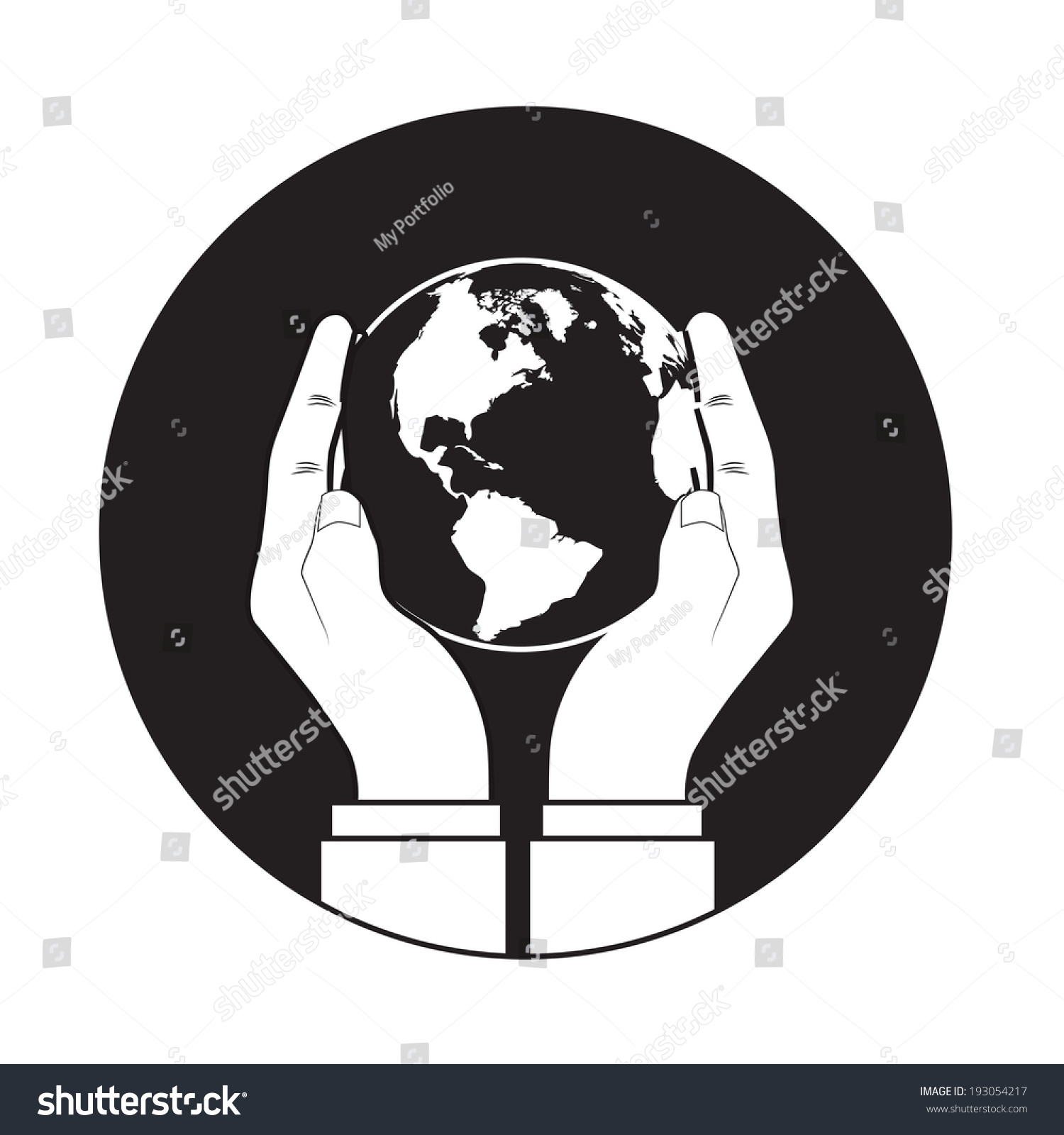 Hands Gently Holding Globe Vector Illustration Stock Vector (Royalty ...