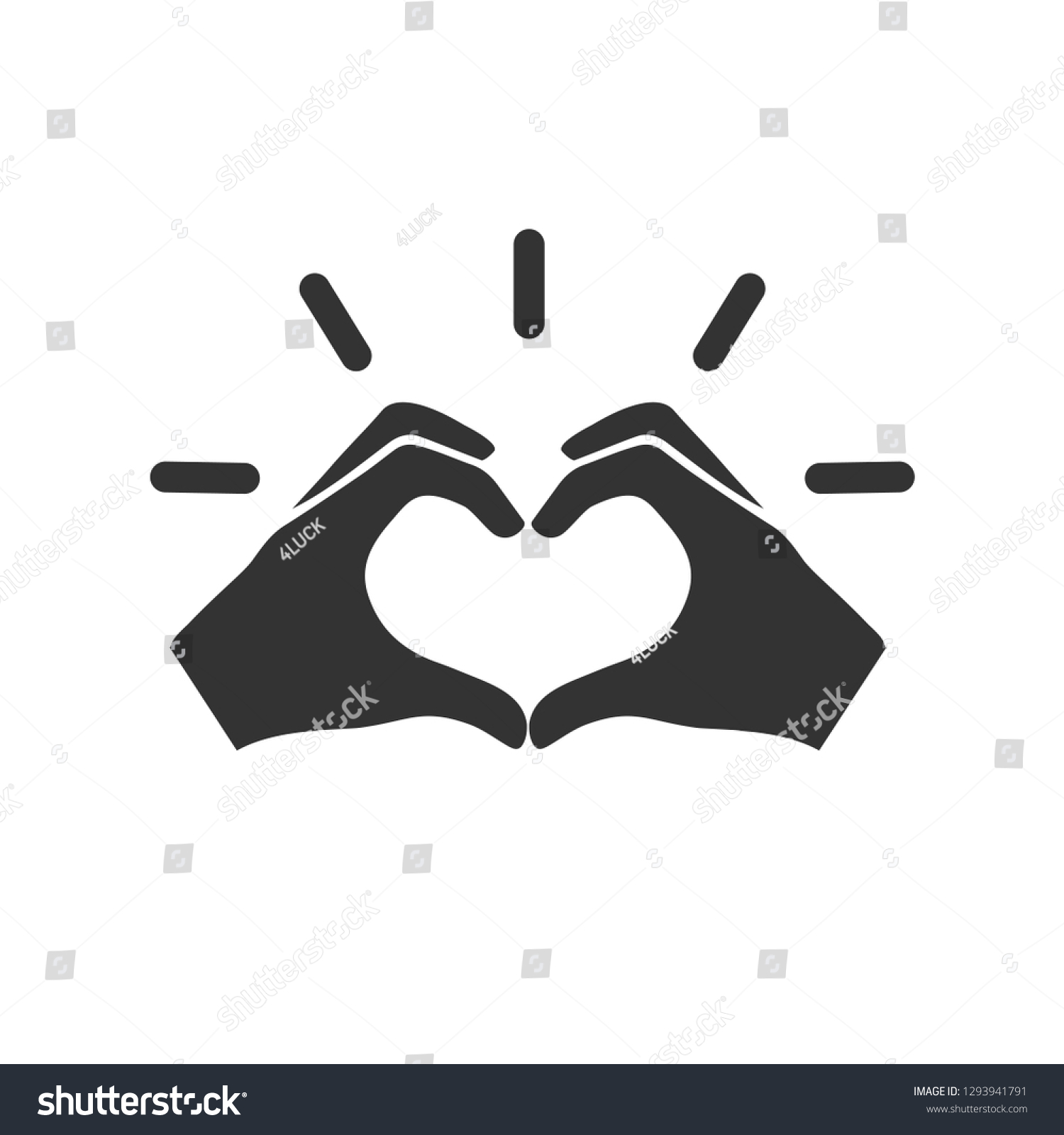 Hands Gesture Making Heart Icon Vector Stock Vector (Royalty Free ...