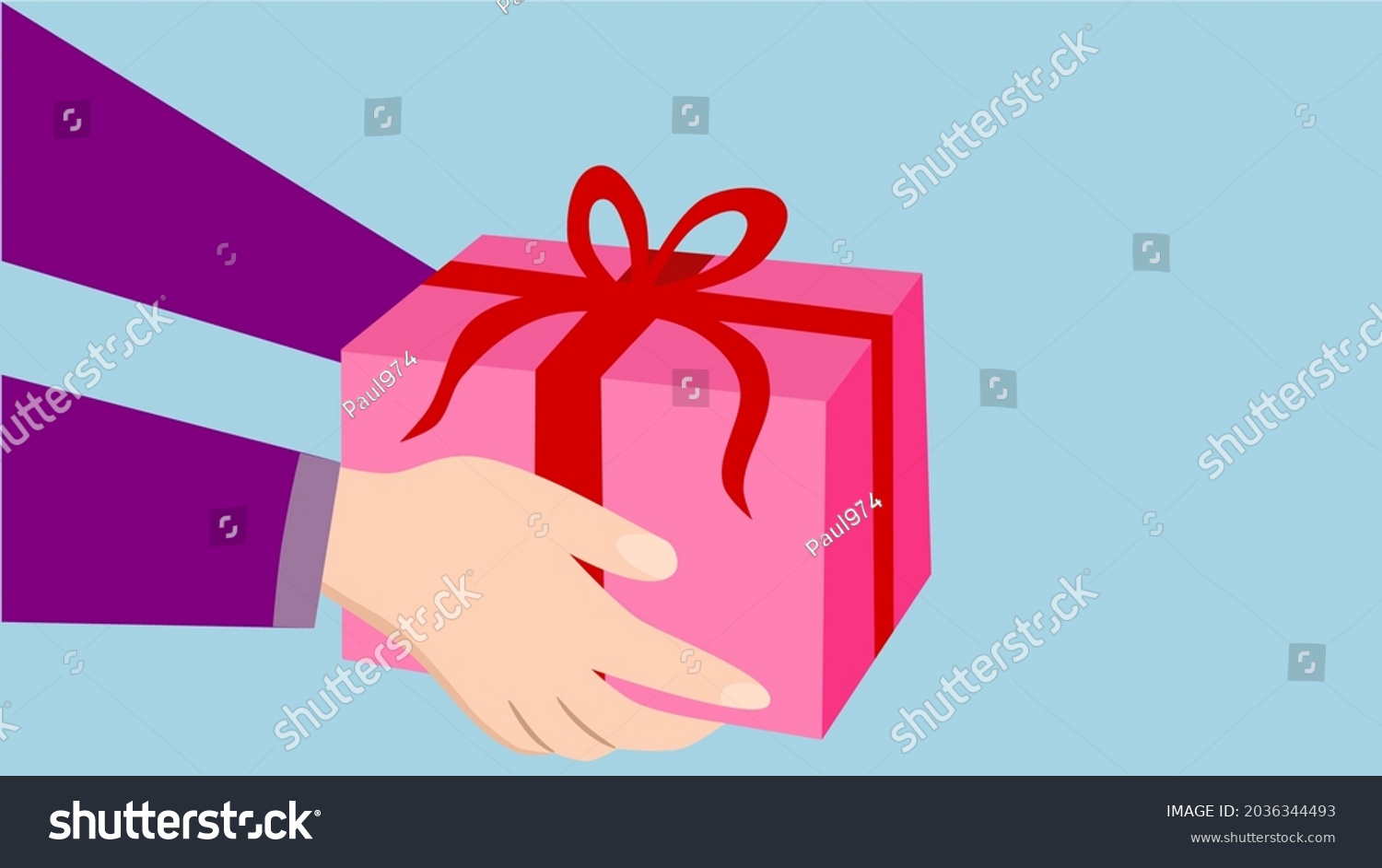 Hands Giving Gift Box Simple Vector Stock Vector (Royalty Free ...
