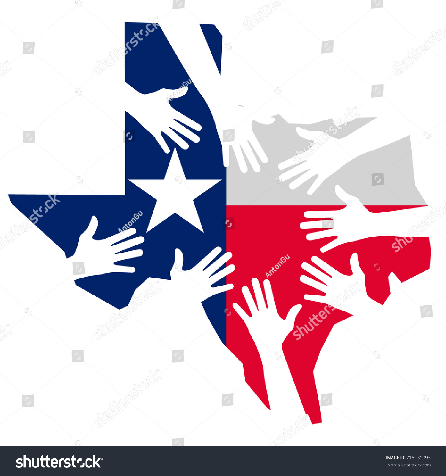 Hands Helping Texas Vector Illustration Stock Vector (Royalty Free ...