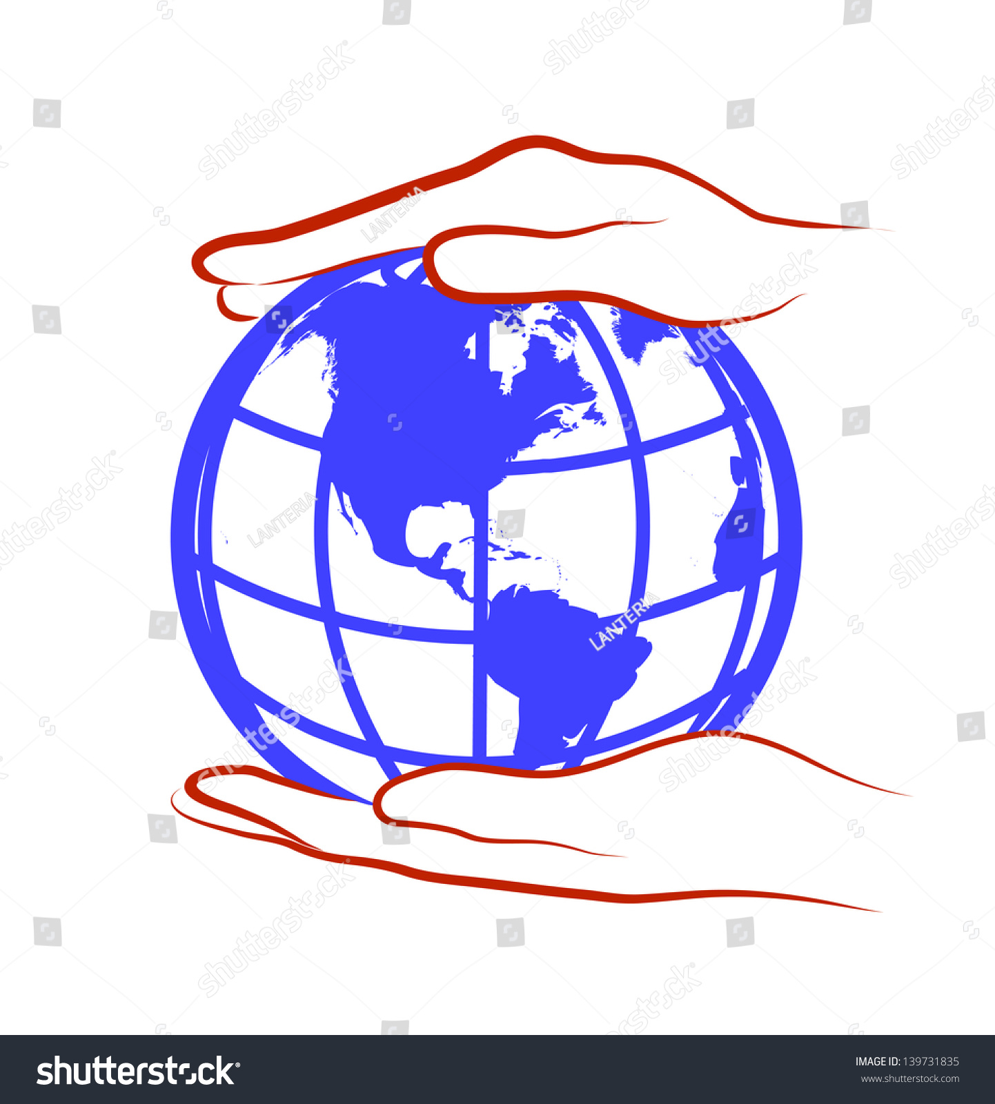 Hands Hold Globe Stock Vector (Royalty Free) 139731835