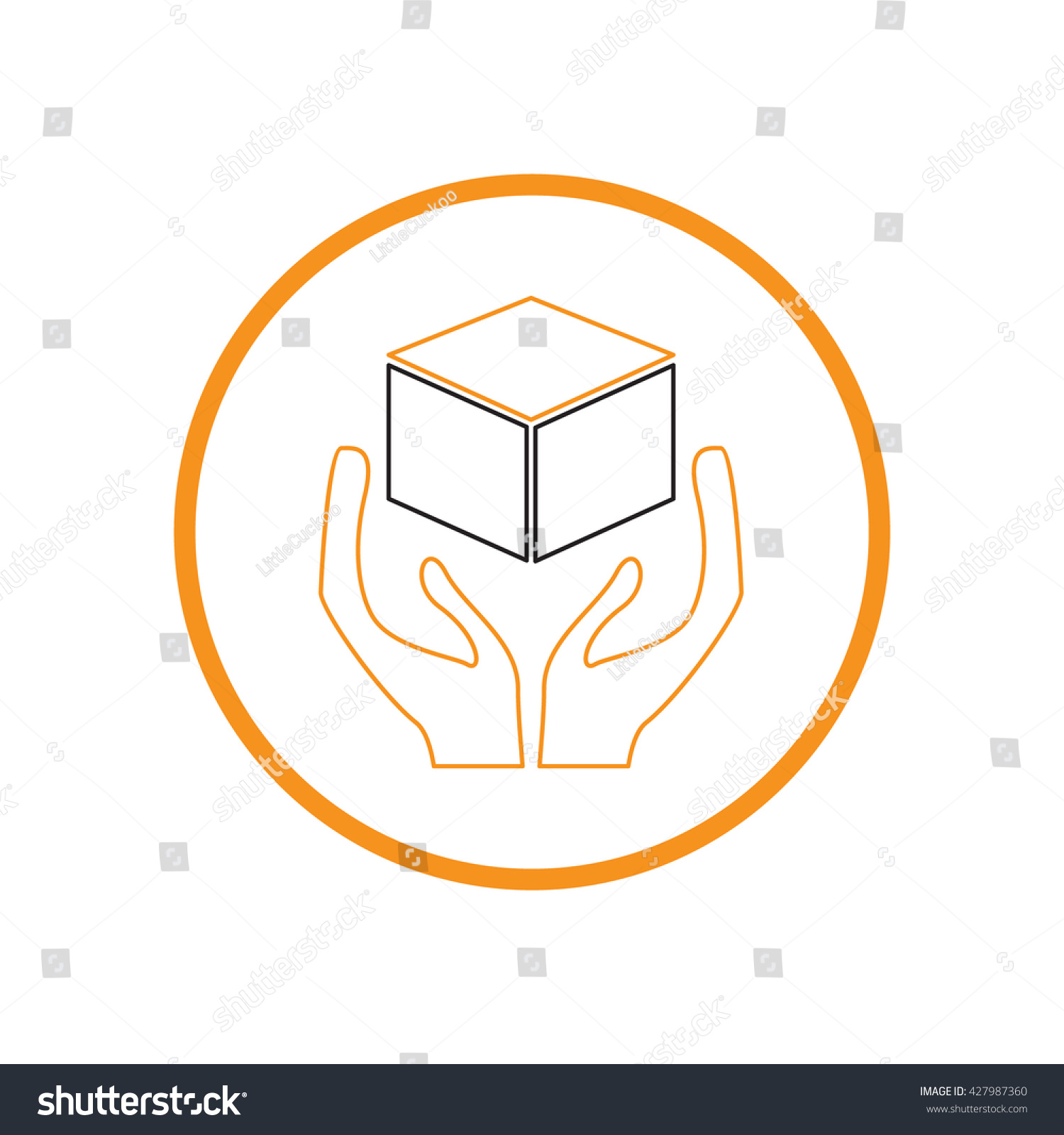 Hands Holding Box Logistic Icon Stock Vector (Royalty Free) 427987360 ...