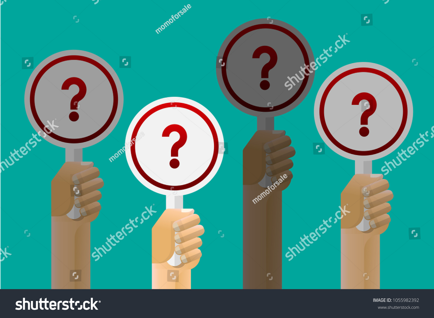 Hands Holding Question Marks Sign Stock Vector (Royalty Free) 1055982392