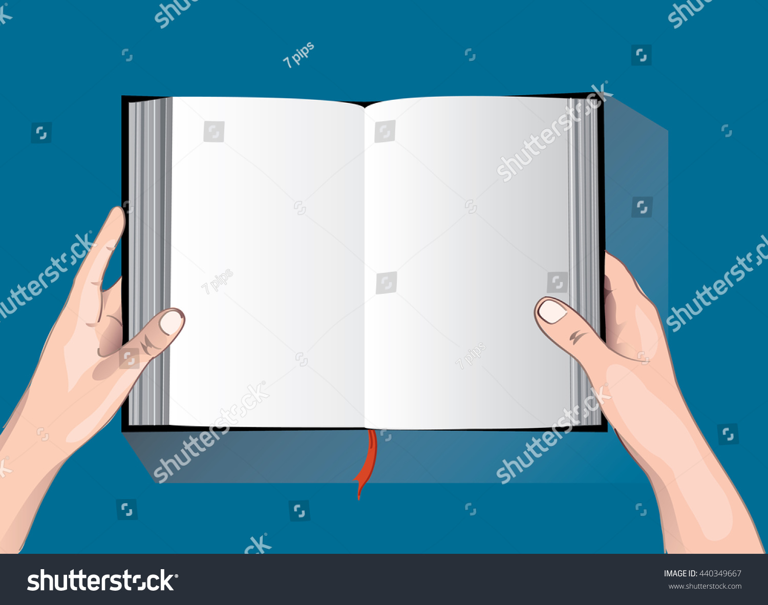 Hands Holding Empty Open Book Vector Stock Vector (Royalty Free) 440349667