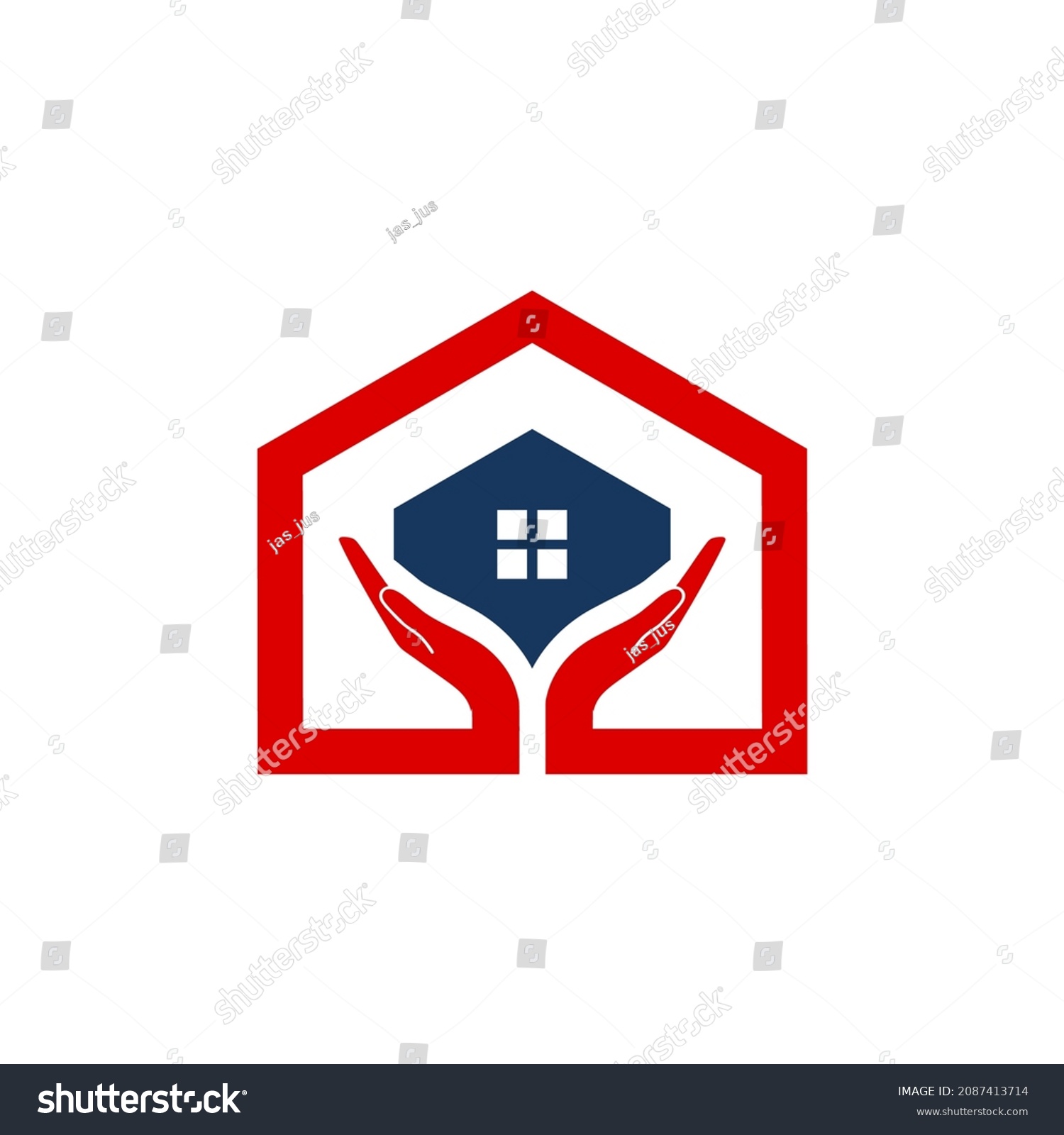 Hands House Logo Design Vector Template Stock Vector (Royalty Free ...