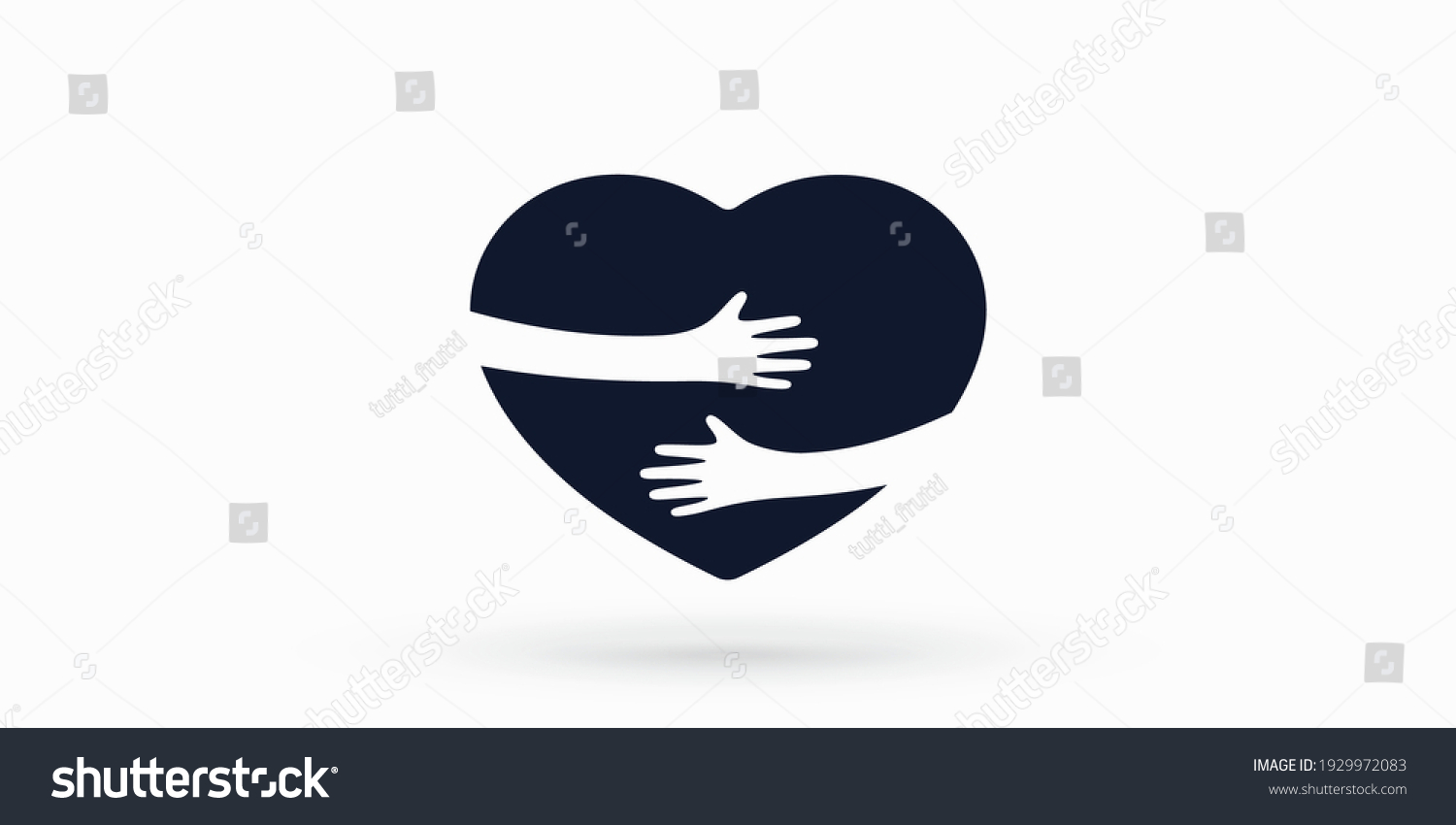 Hands Hugs Heart Shape Vector Illustration Stock Vector (Royalty Free ...
