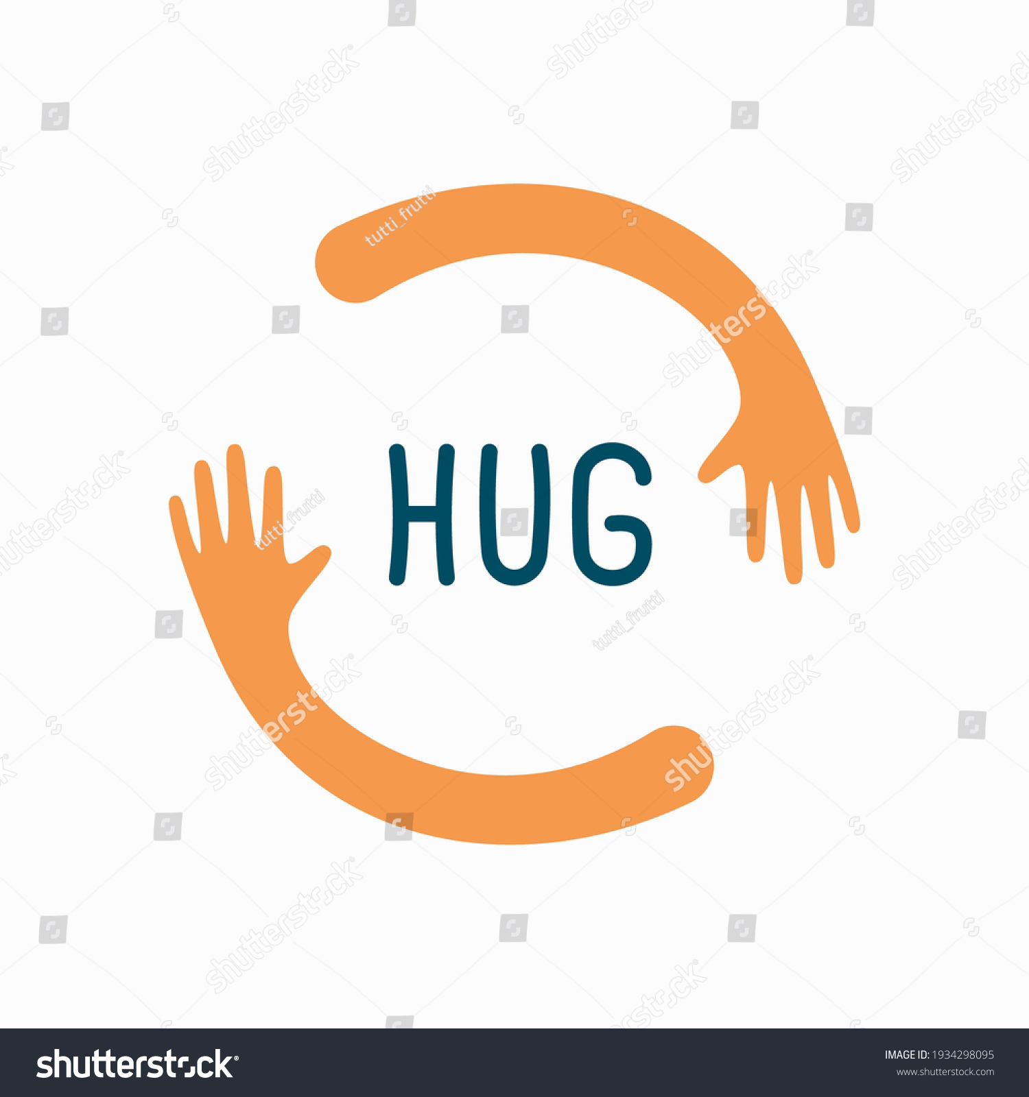 Hands Hugs Circle Shape Vector Illustration Stock Vector (Royalty Free ...