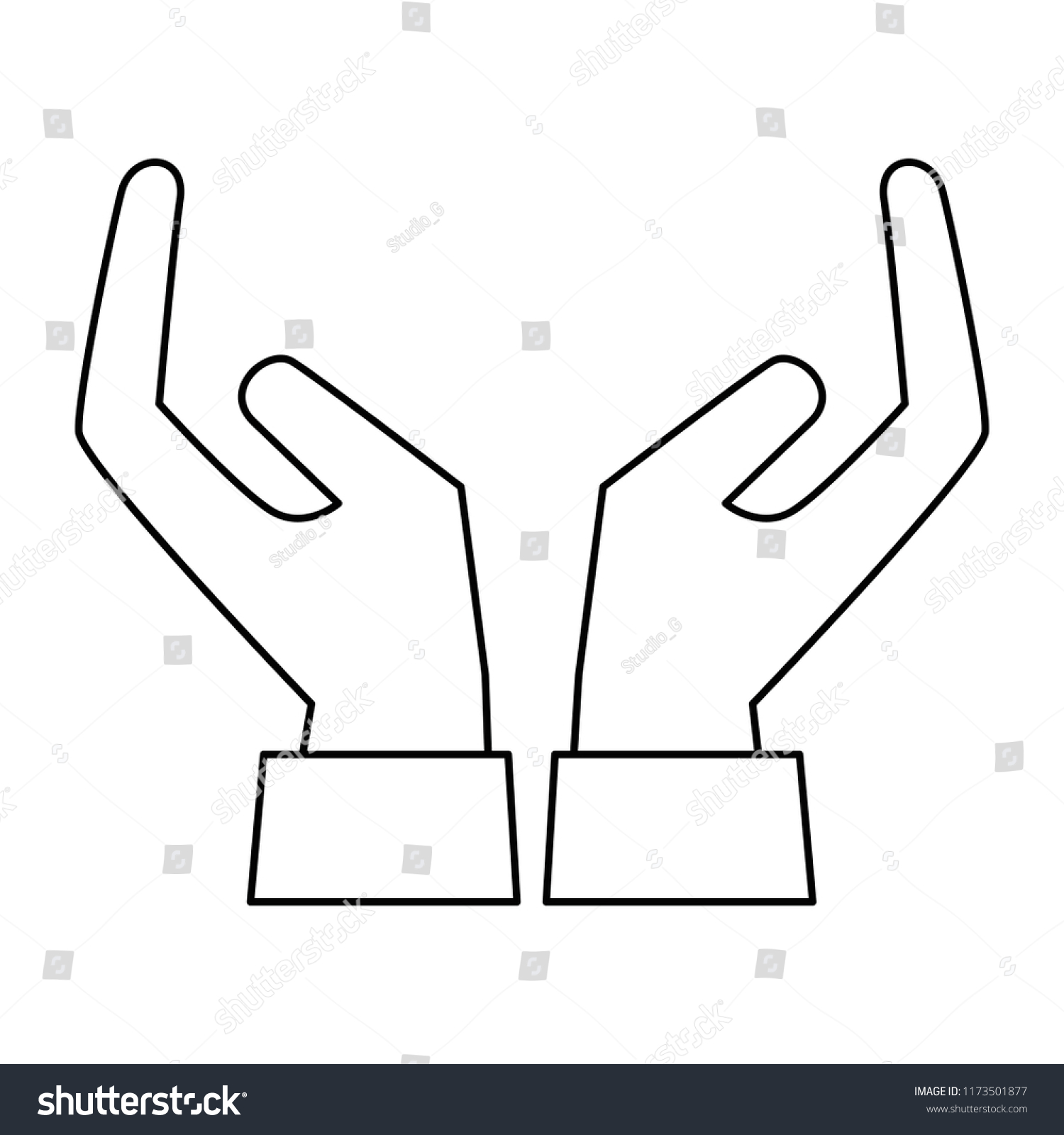 Hands Human Protection Icon Stock Vector (Royalty Free) 1173501877 ...