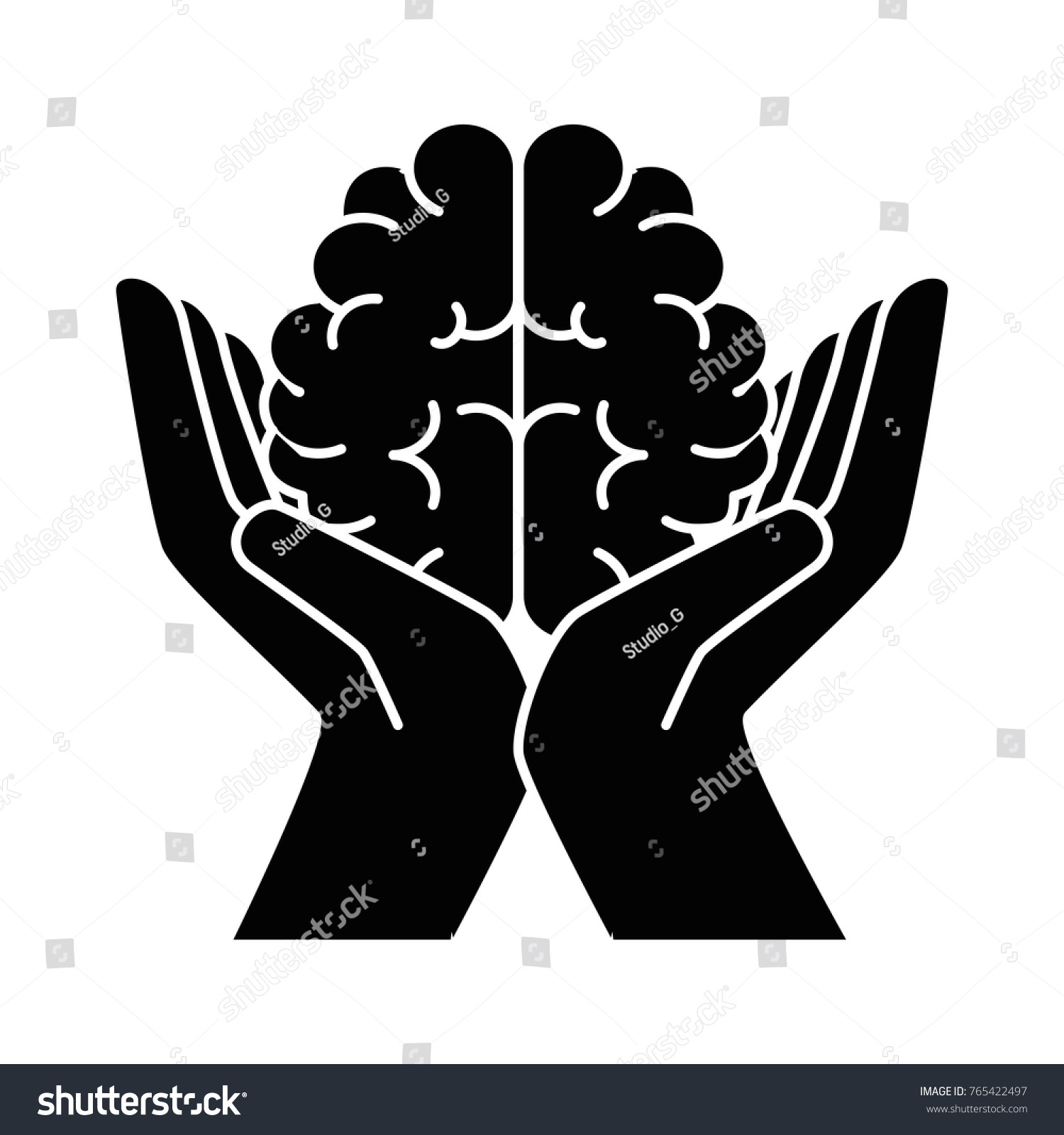 Hands Human Brain Human Stock Vector (Royalty Free) 765422497 ...