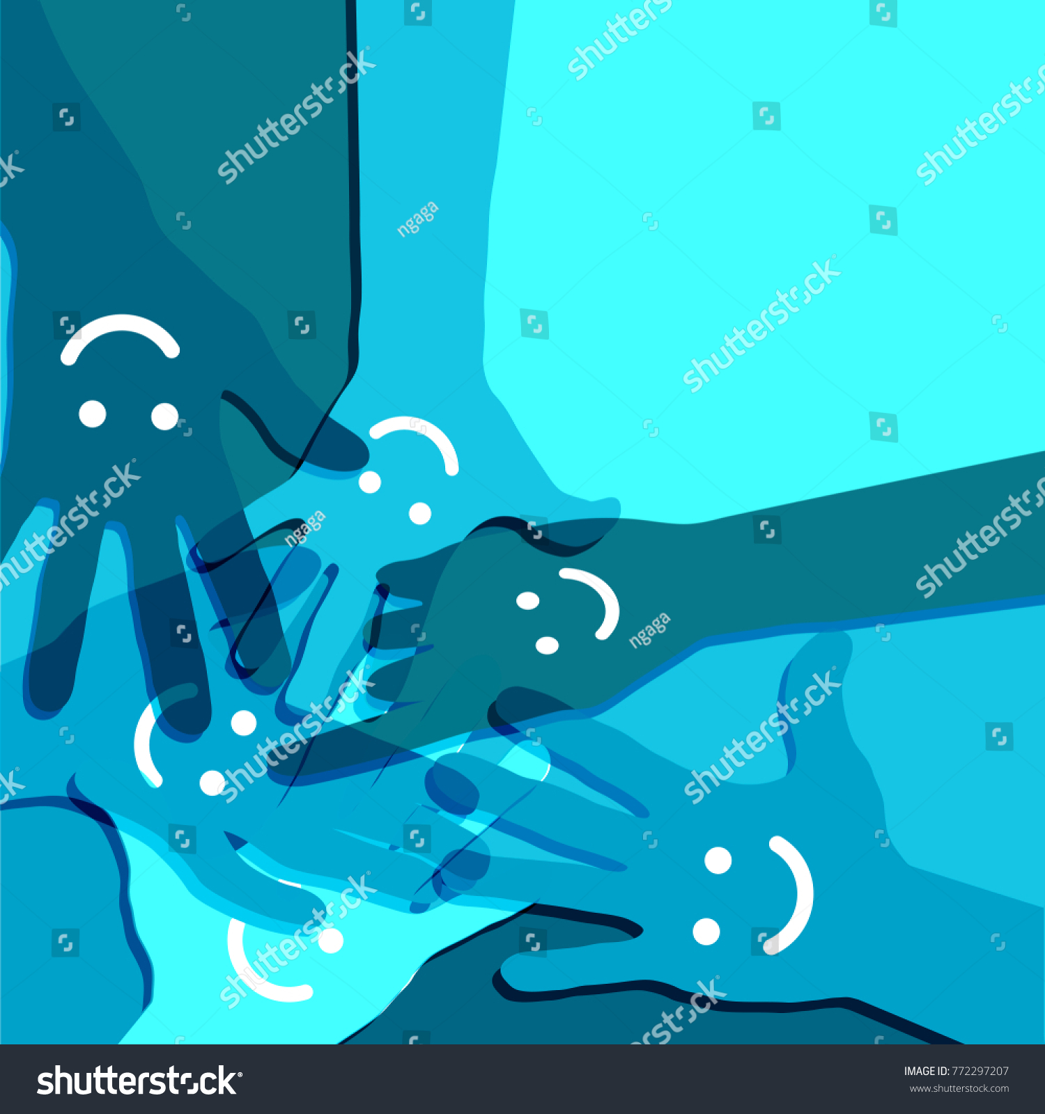 Hands Circle Friendship Concept Vector Stock Vector (Royalty Free ...
