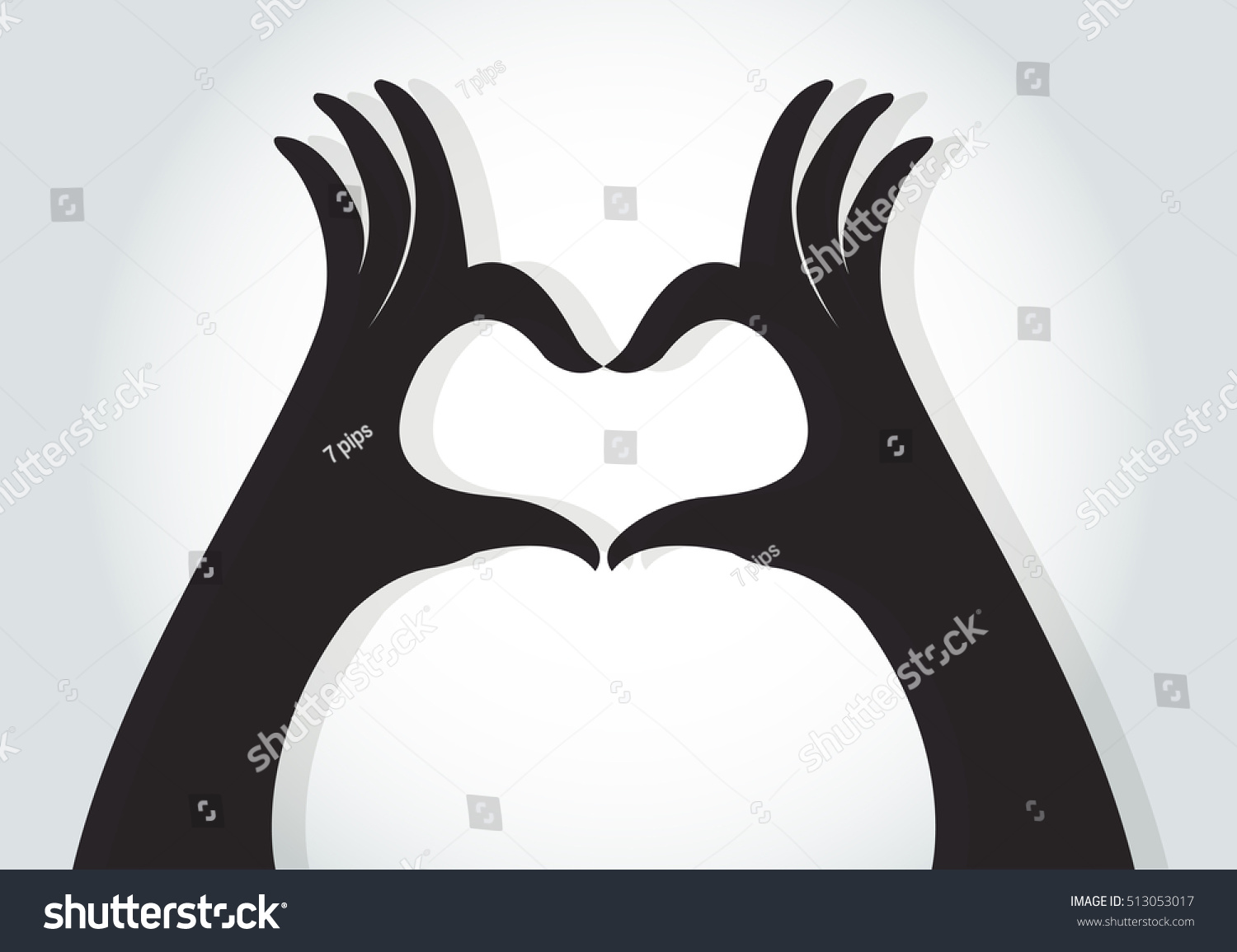 Hands Make Heart Symbol Vector Stock Vector (Royalty Free) 513053017 ...