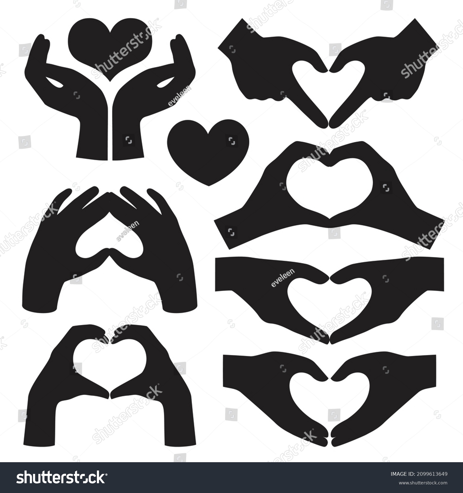 Hands Making Heart Gesture Vector Illustration Stock Vector Royalty